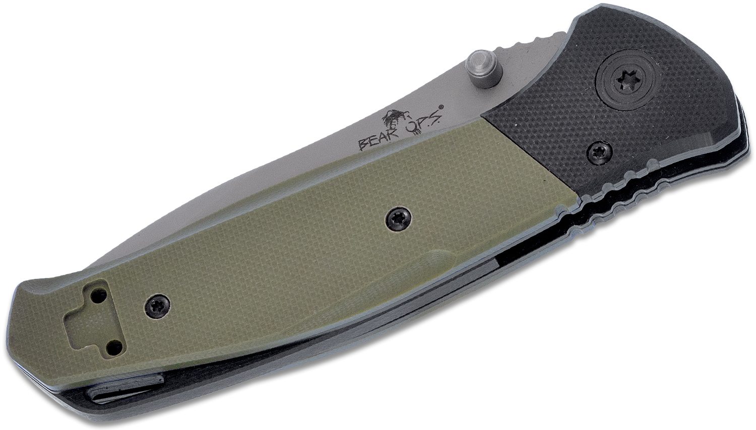 Bear OPS Bear Swipe IV Assisted Folding Knife 3.25" Bead Blast Recurve ...