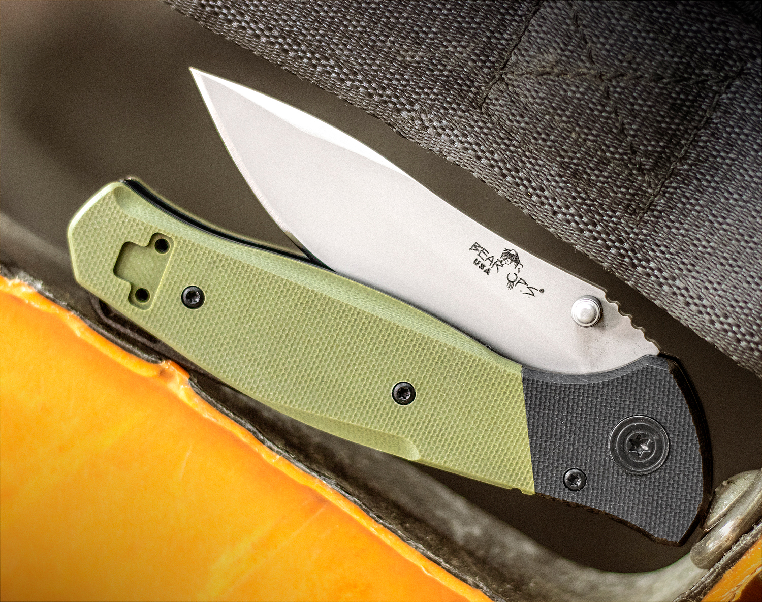 Bear OPS Bear Swipe IV Assisted Folding Knife 3.25" Bead Blast Recurve ...