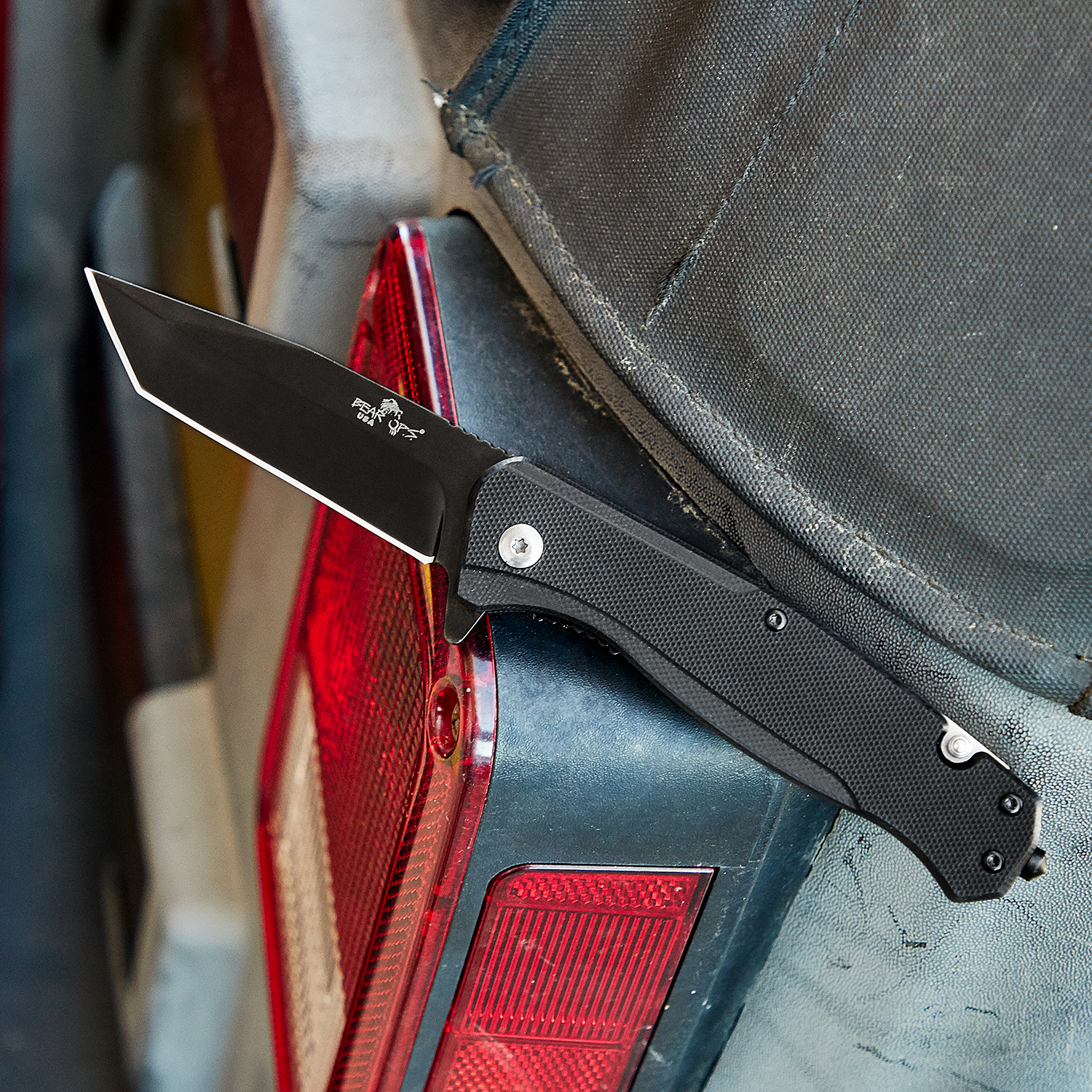 Bear OPS Bear Swipe IV Assisted Folding Knife 3.25" Black Tanto Blade ...
