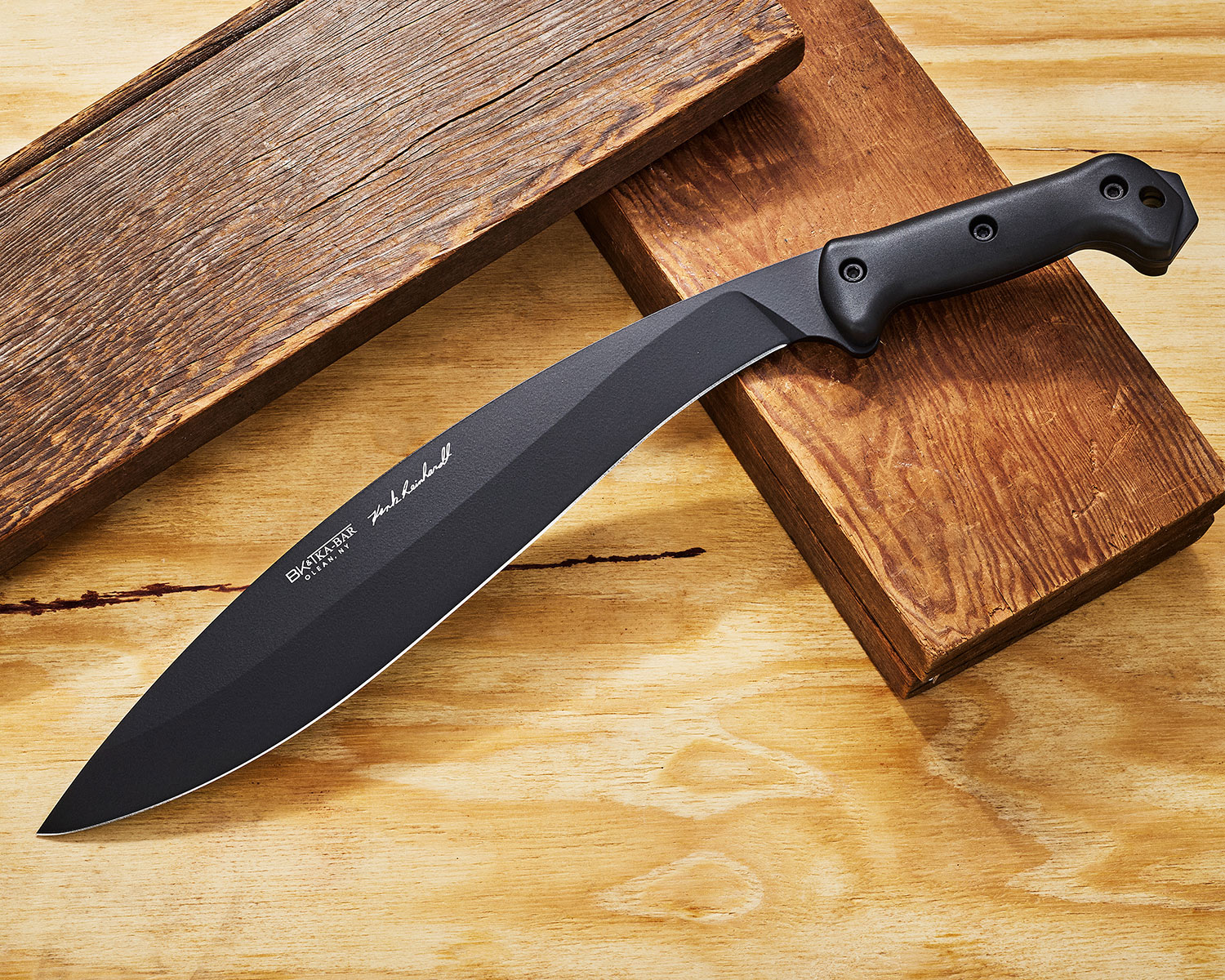 KA-BAR BK21 Becker/Reinhardt Kukri Fixed 13.25" Black 1095 Blade, Nylon Handles, Polyester ...