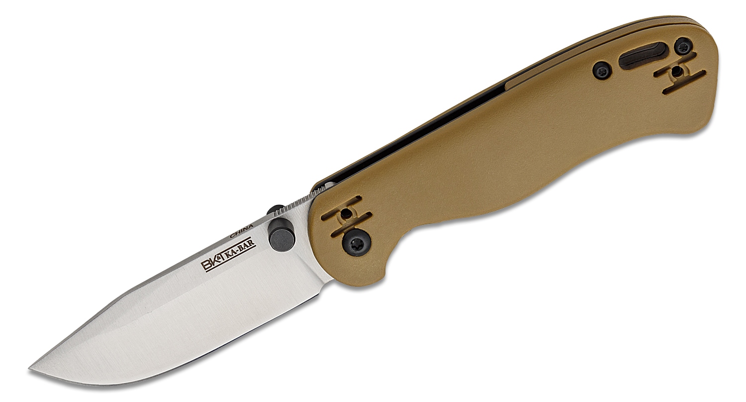 KA-BAR BK41 Becker Mini Folding Knife 2.84" D2 Drop Point Blade, Tan ...