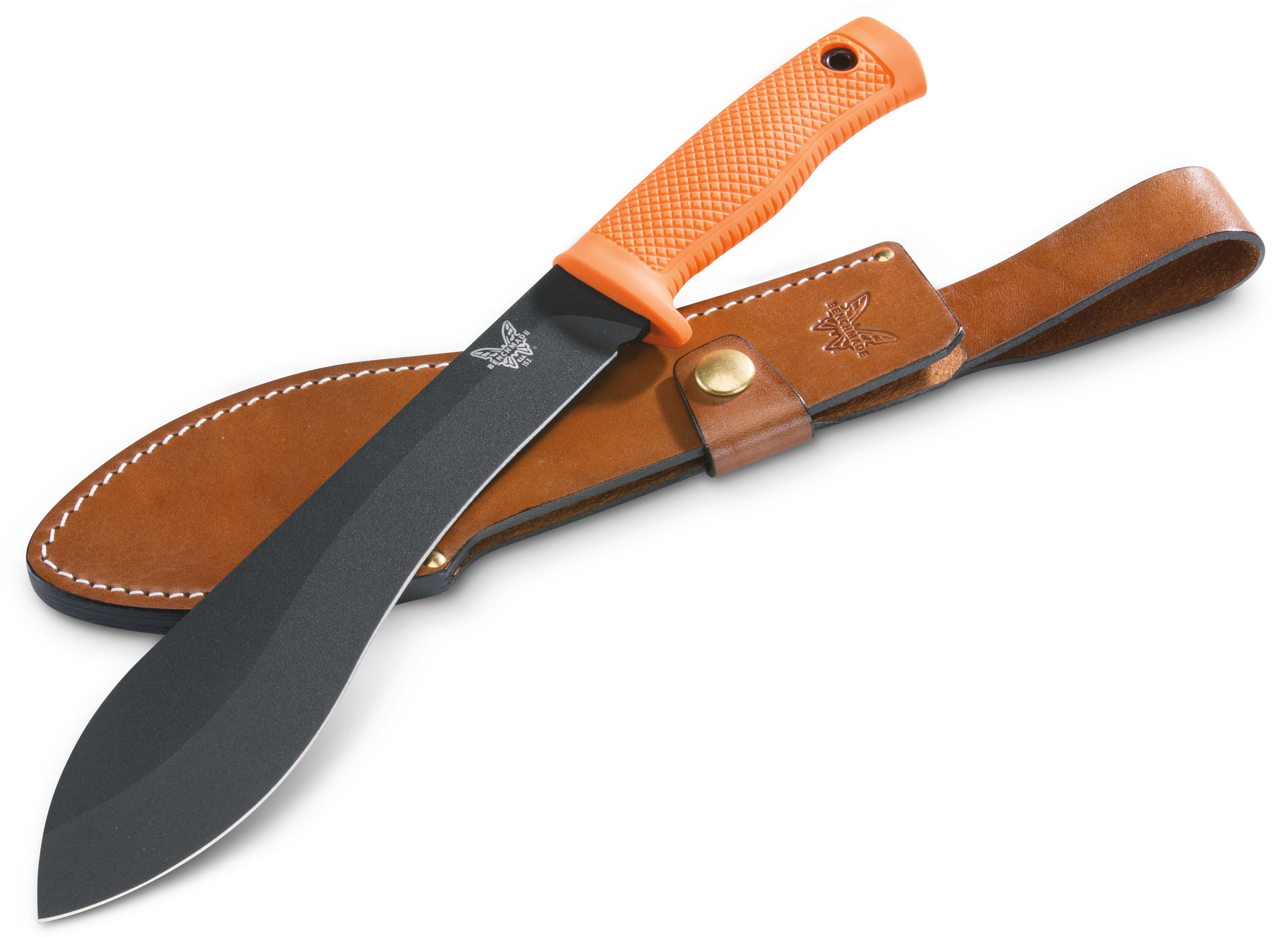Benchmade Jungle Bolo Fixed 9.69" Black Blade, Orange Santoprene ...