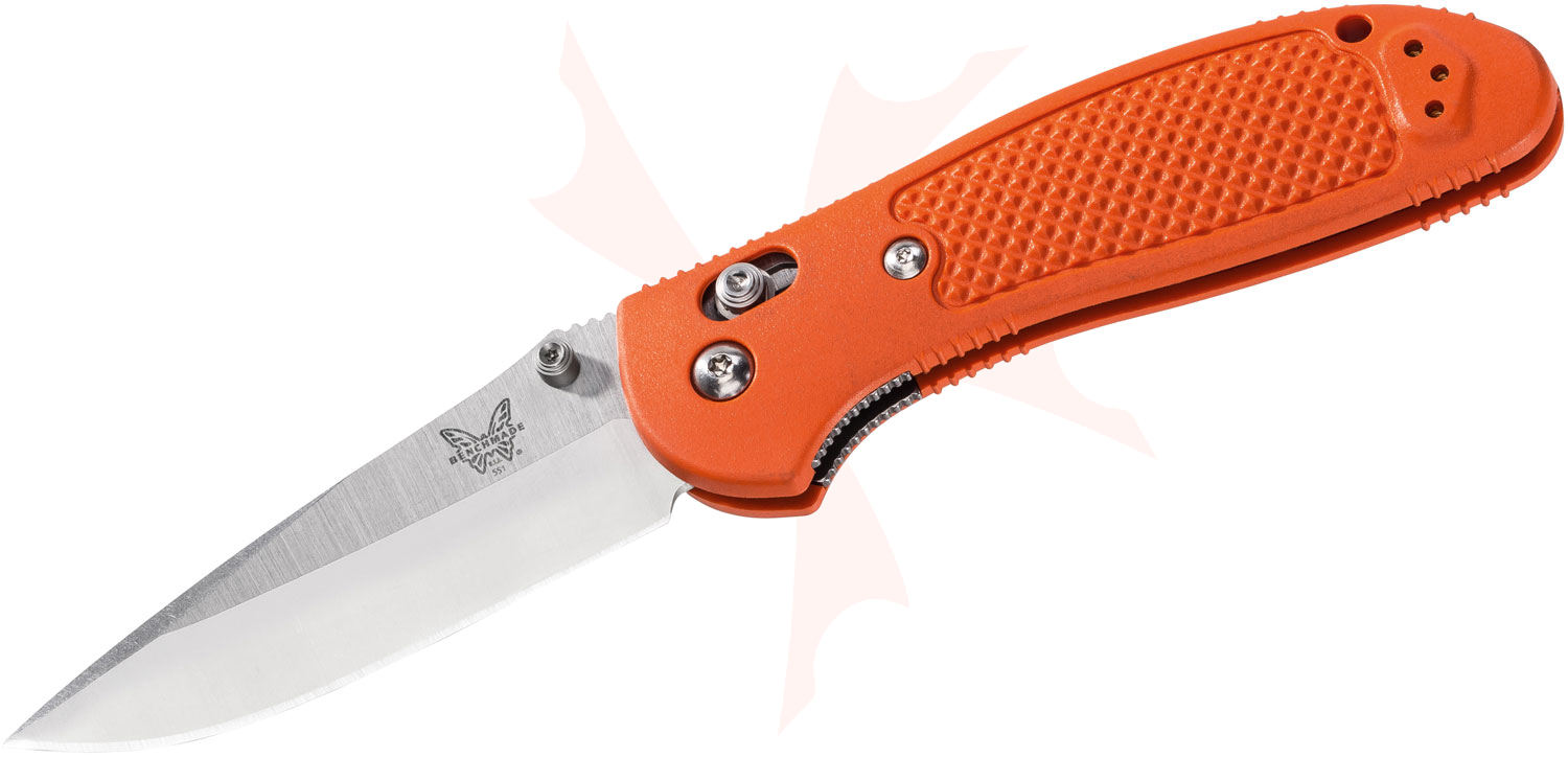 Benchmade Griptilian Folding Knife 3.45" Plain N680 Blade, Orange ...