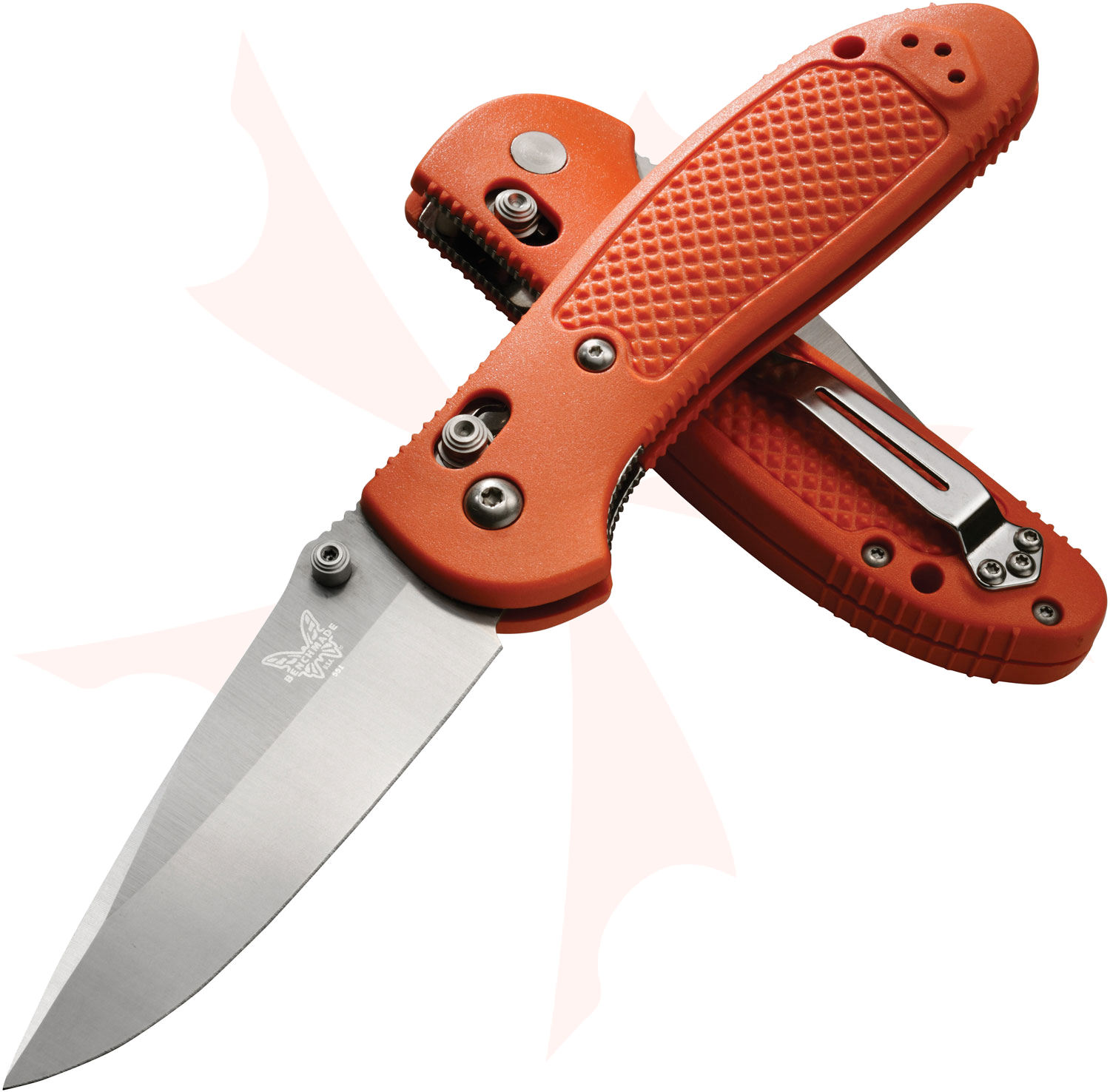 Benchmade Griptilian Folding Knife 3.45" Plain N680 Blade, Orange ...