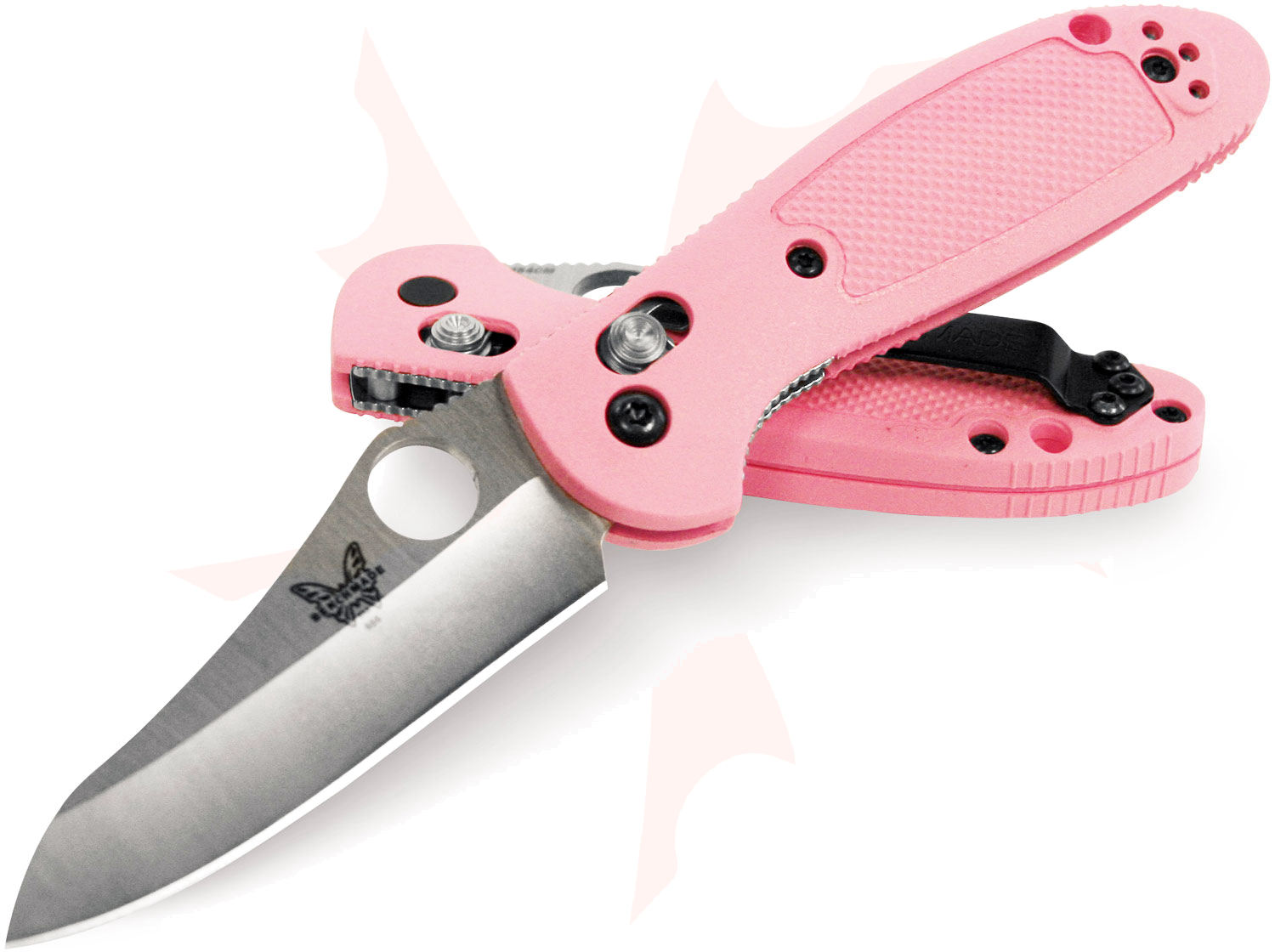 Benchmade Mini Griptilian Folding Knife 2.9" Plain Satin Blade, Pink ...