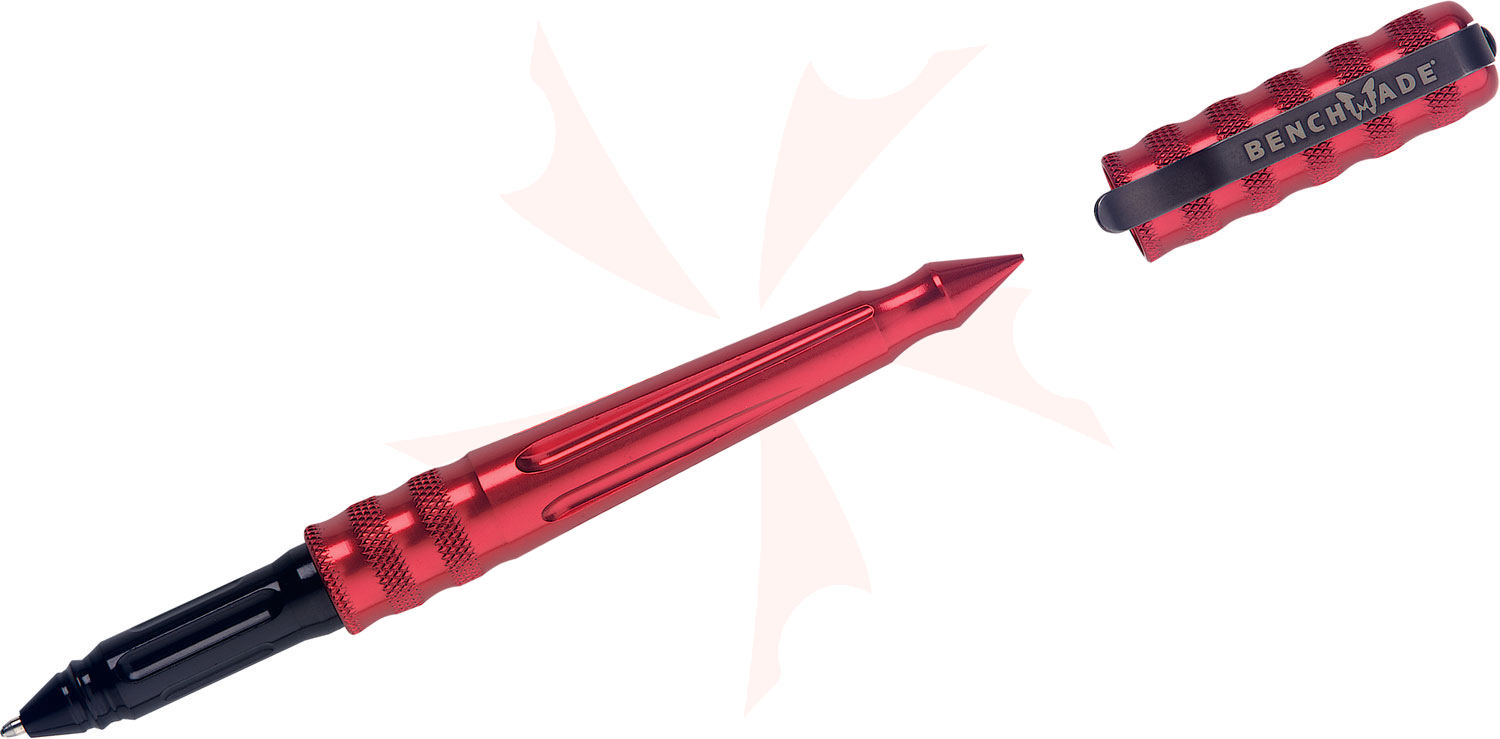 Benchmade Tactical Pen Series Red Anodized Body, Black Grip, Black Ink ...