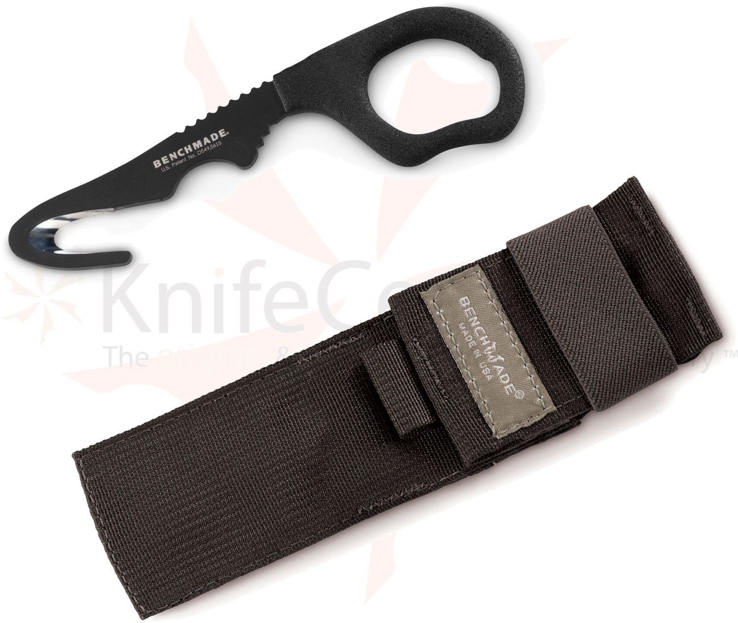 Benchmade 15 Safety Cutter Rescue Hook, 6.10" Overall, Soft Black MOLLE ...