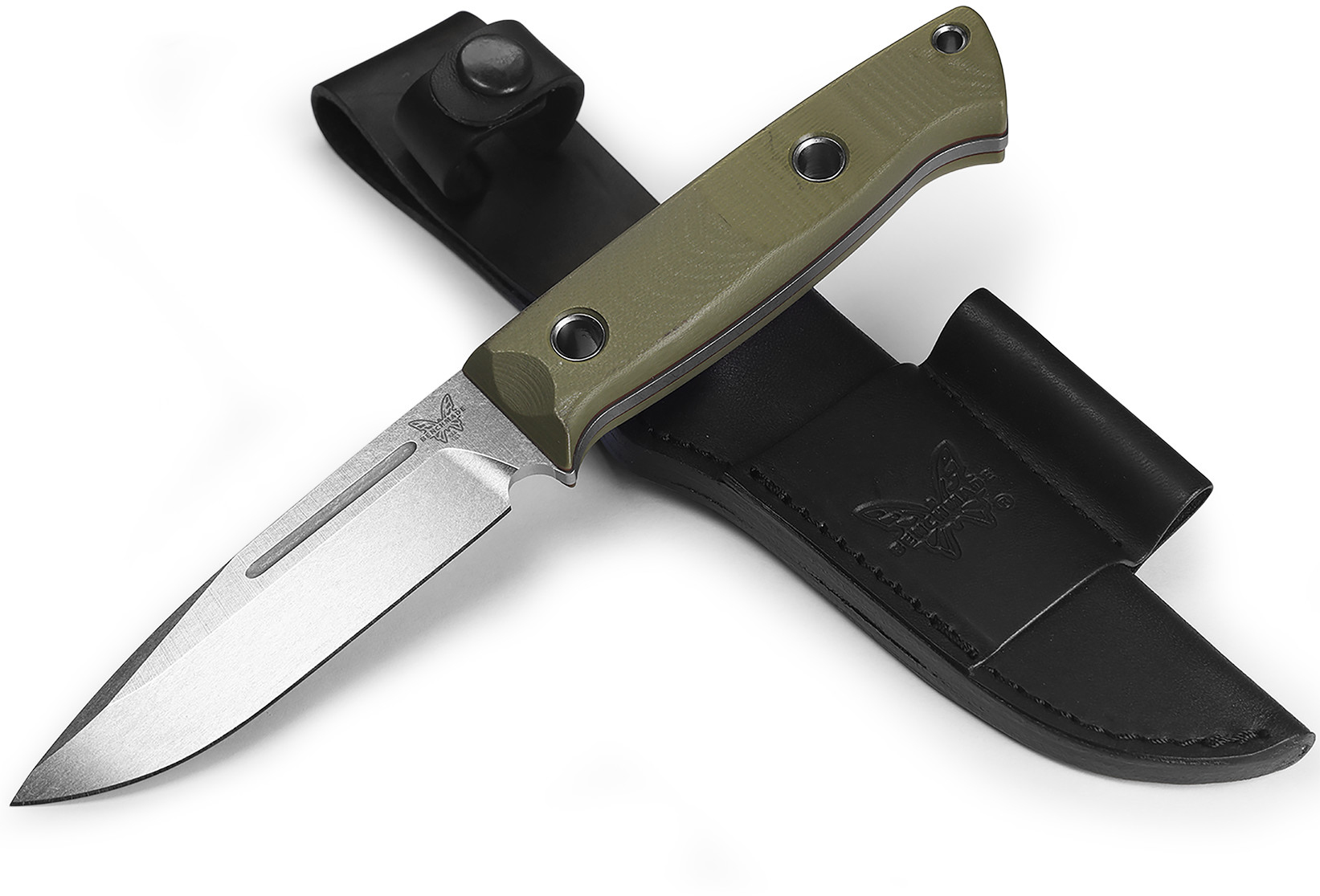 Benchmade Shane Sibert Bushcrafter Fixed Blade Knife 4.3837" CPM-S30V ...