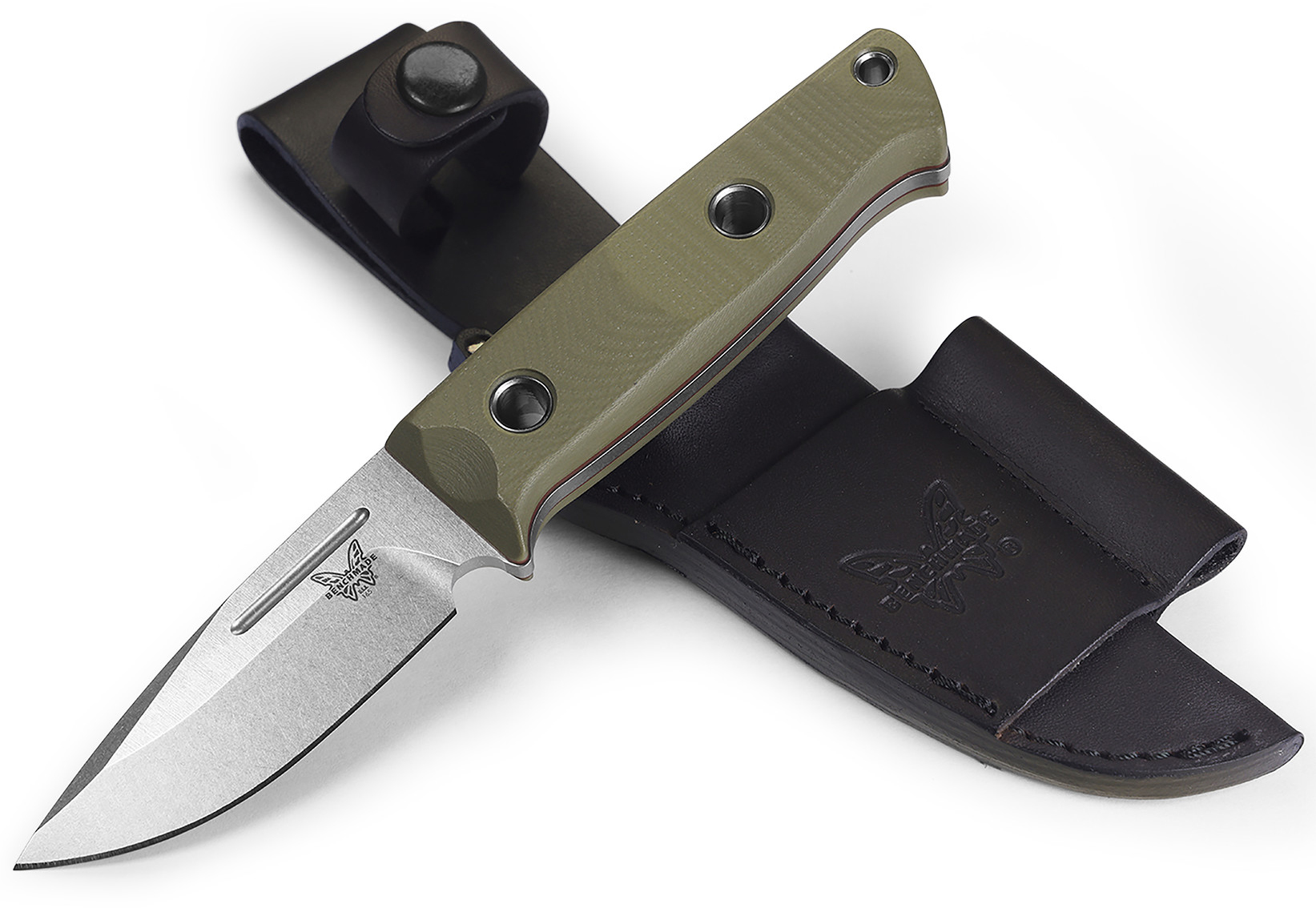 Benchmade Shane Sibert Mini Bushcrafter Fixed Blade Knife 3.3823" CPM ...