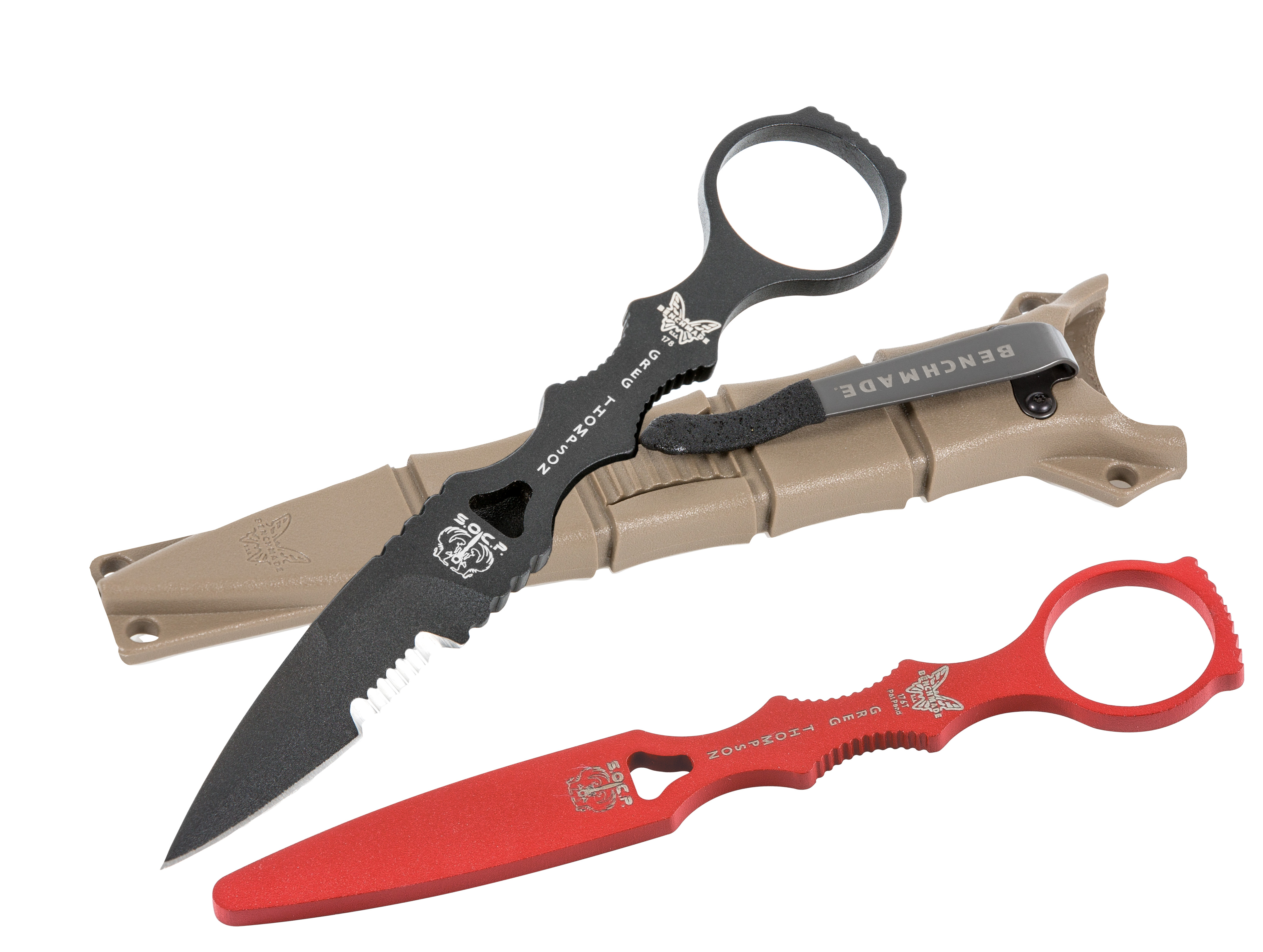 Benchmade 178SBKSN-COMBO SOCP Dagger 3.22" Black Combo Blade with ...