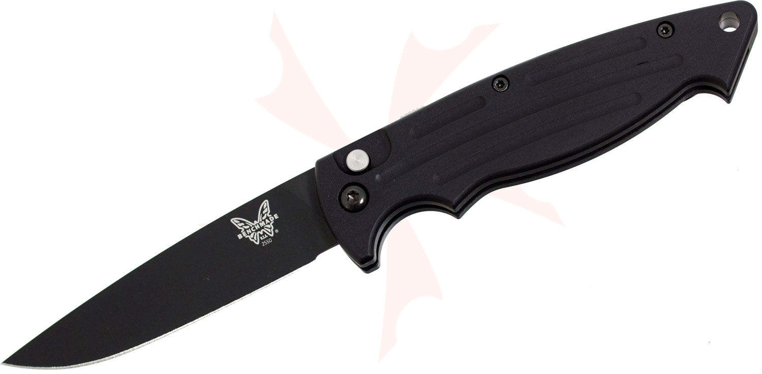 Benchmade 2550BK Mini-Reflex AUTO 3.2" Black Plain Blade, Aluminum ...