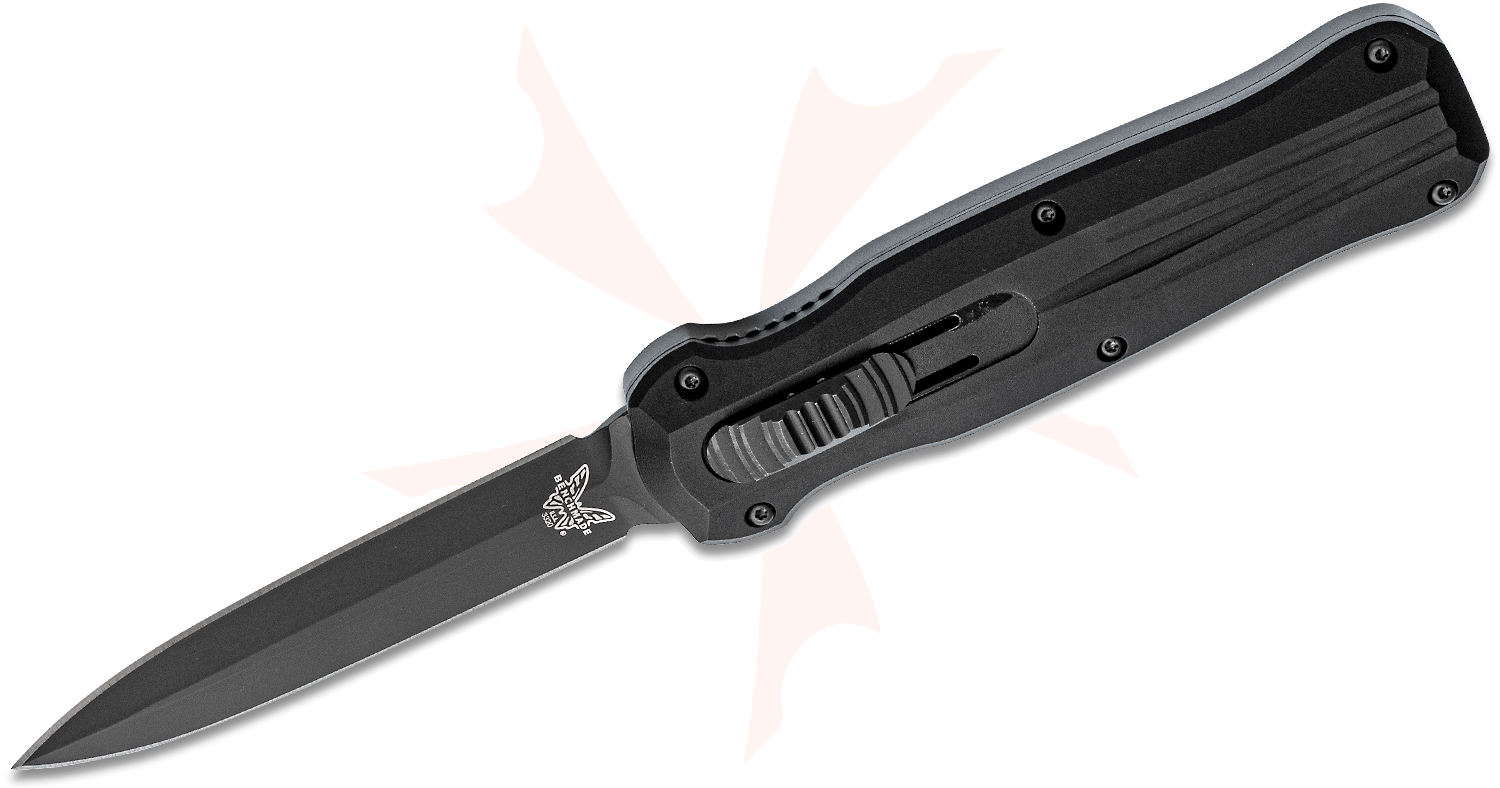 Benchmade Pagan AUTO OTF 3.96" Black Double Edge Blade, Aluminum ...
