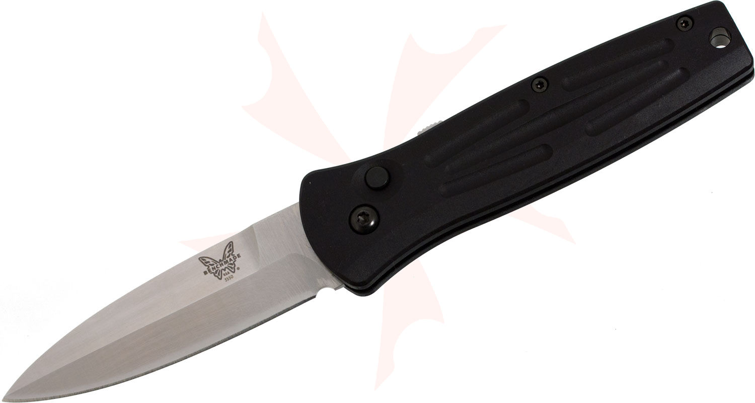 Benchmade 3550 Pardue AUTO 2.98" Satin Plain Blade, Aluminum Handles ...