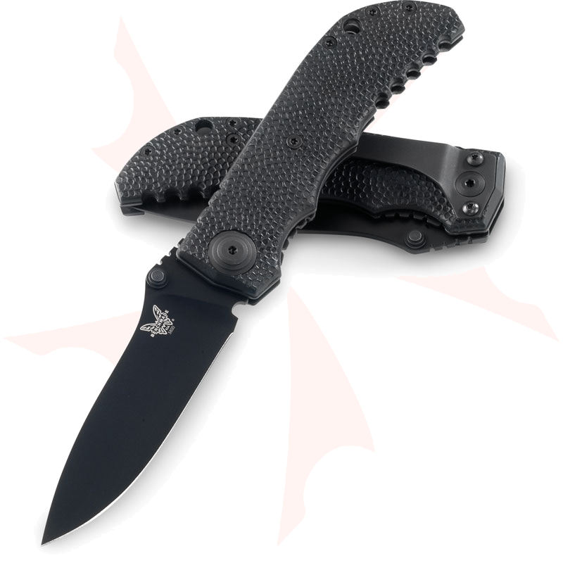 Benchmade 3800BK NTK AUTO 3.9" Black D2 Plain Blade, Kraton Handles ...