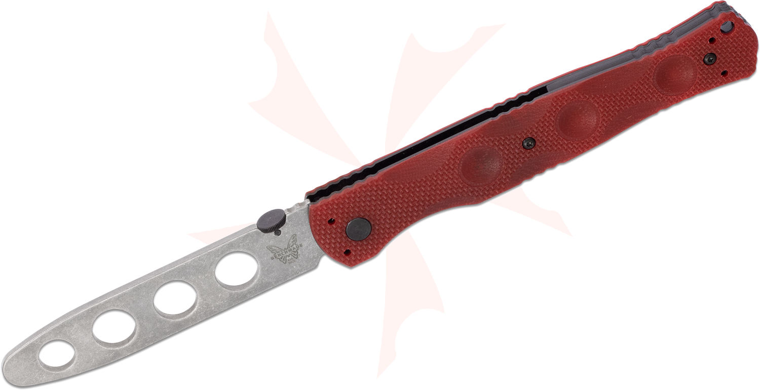 Benchmade 390T SOCP Trainer Folding Knife Satin Unsharpened Blade, Red ...