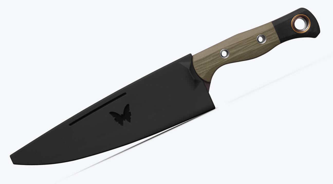 Benchmade Chef's Knife Fixed Blade 8.17" CPM-154 Black DLC Drop Point ...