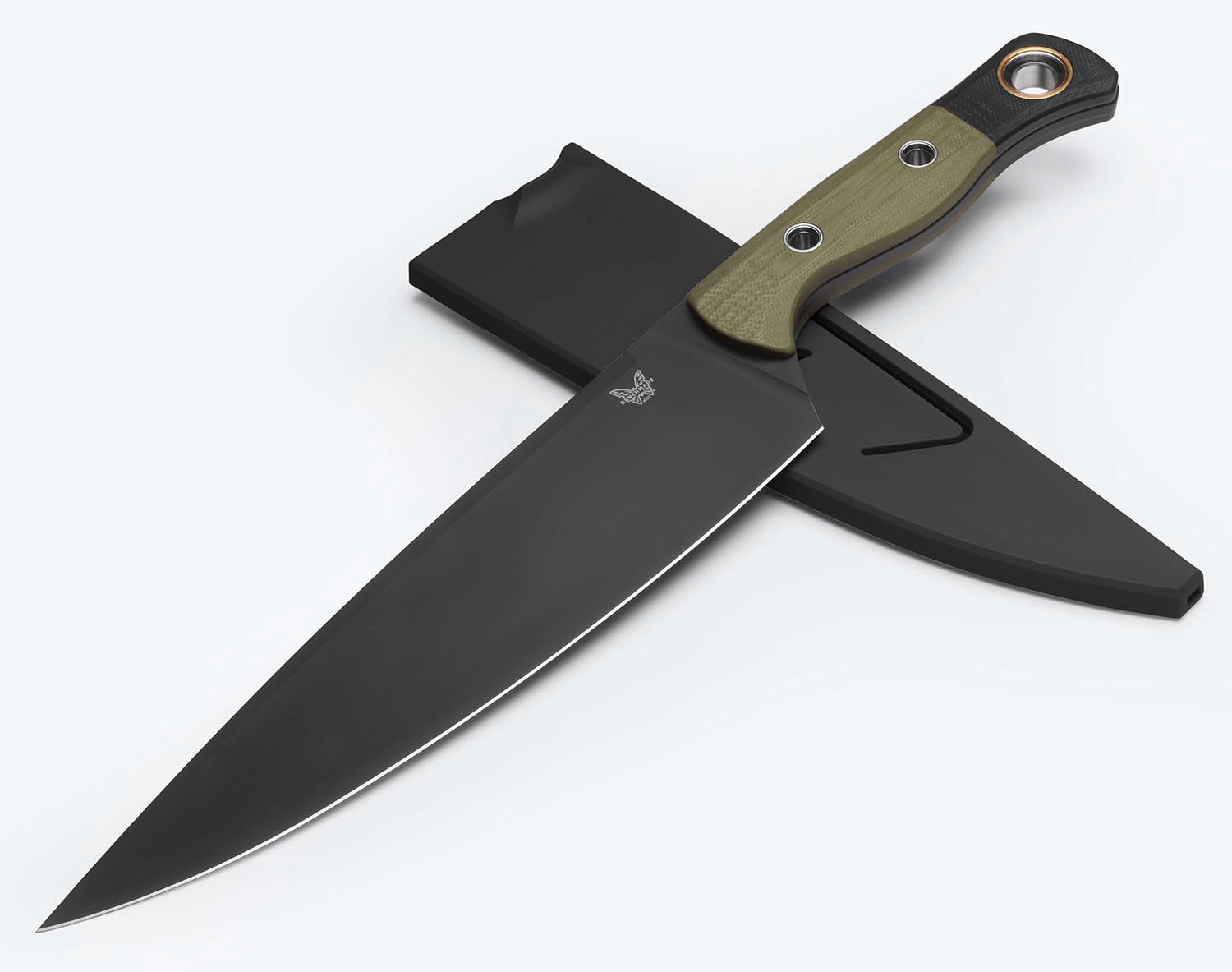 Benchmade Chef's Knife Fixed Blade 8.17" CPM-154 Black DLC Drop Point ...