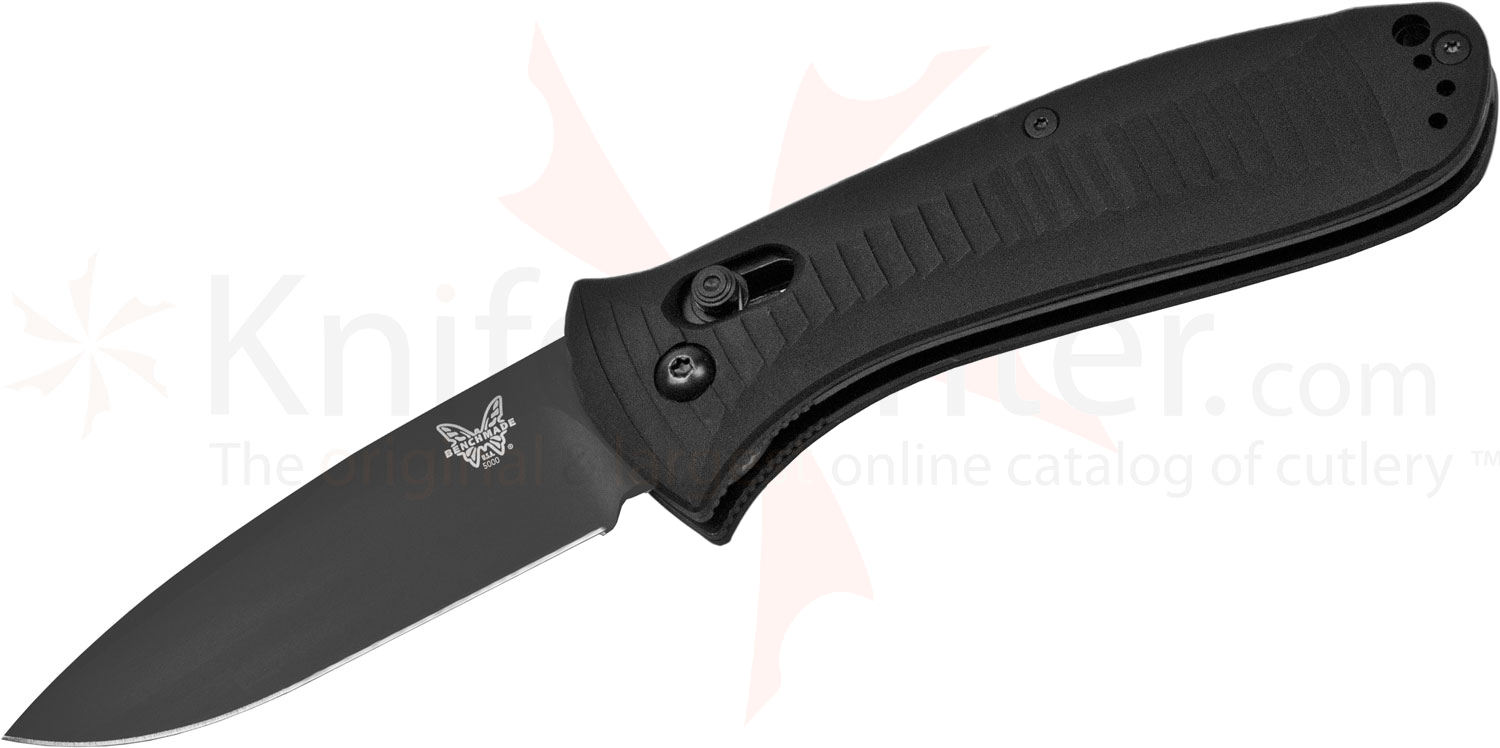 Benchmade Knives 5000BK AUTO Presidio 3.42" Black 154CM Plain Blade ...