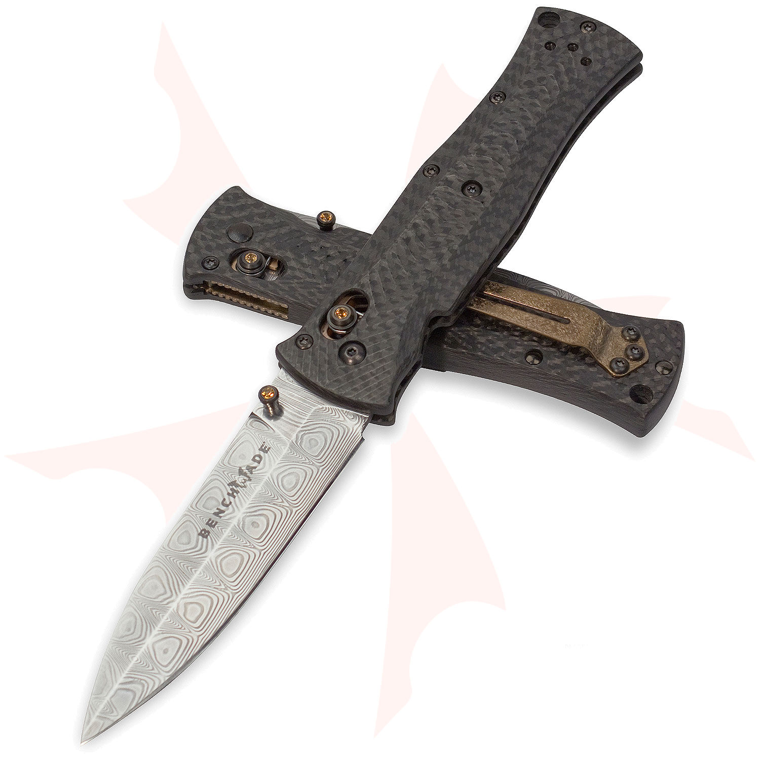 Benchmade 530-111 Gold Class Pardue 3.25" Damasteel Blade, Carbon Fiber ...