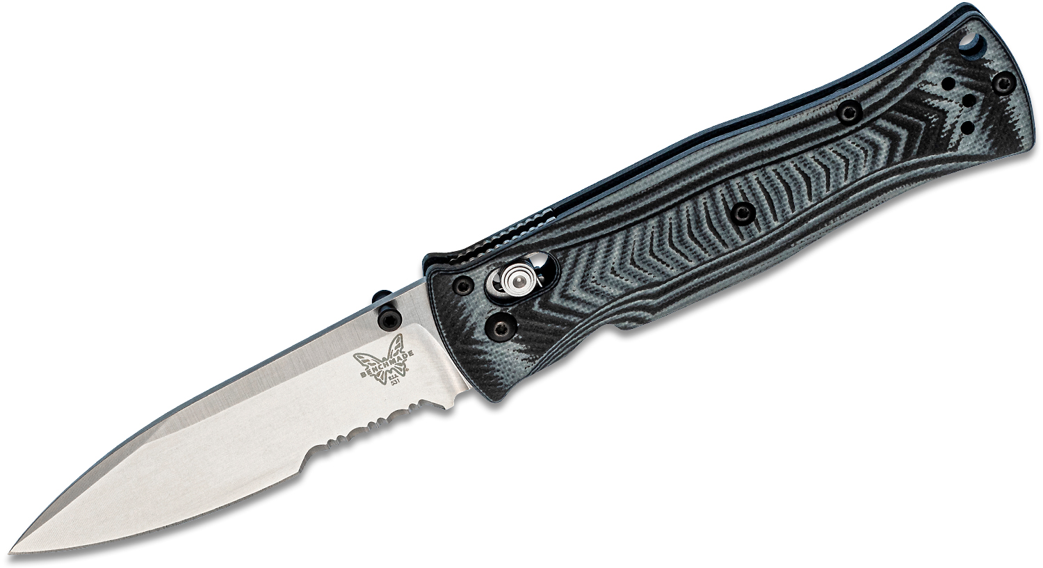 Benchmade 531S Pardue AXIS Folding Knife 3.25" Satin Combo Blade, G10 ...