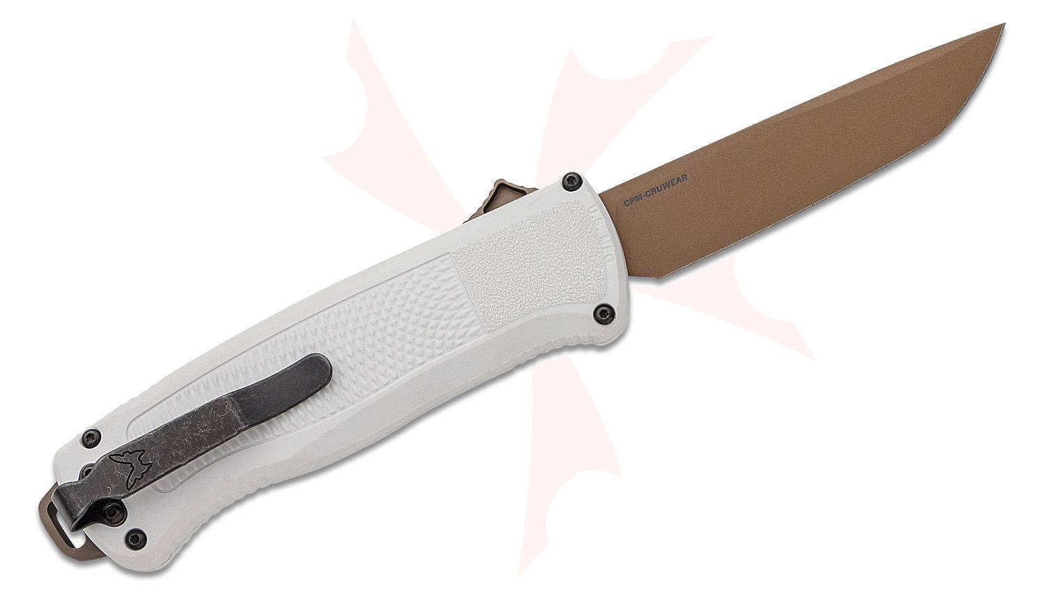Benchmade 5370FE-02 Shootout OTF AUTO Knife 3.51" CPM-CruWear Flat Dark Earth Tanto Blade, Cool ...