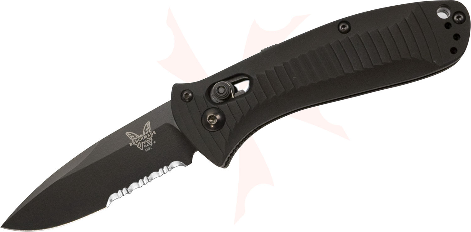 Benchmade 5500SBK AUTO Mini Presidio 2.97" Black Combo Blade, Black ...