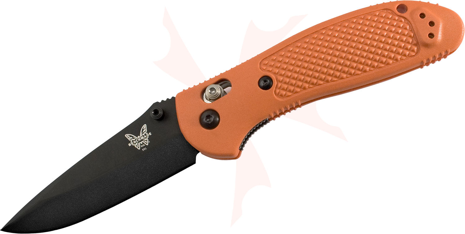 Benchmade Griptilian Folding Knife 3.45" Black Drop Point Plain Blade ...