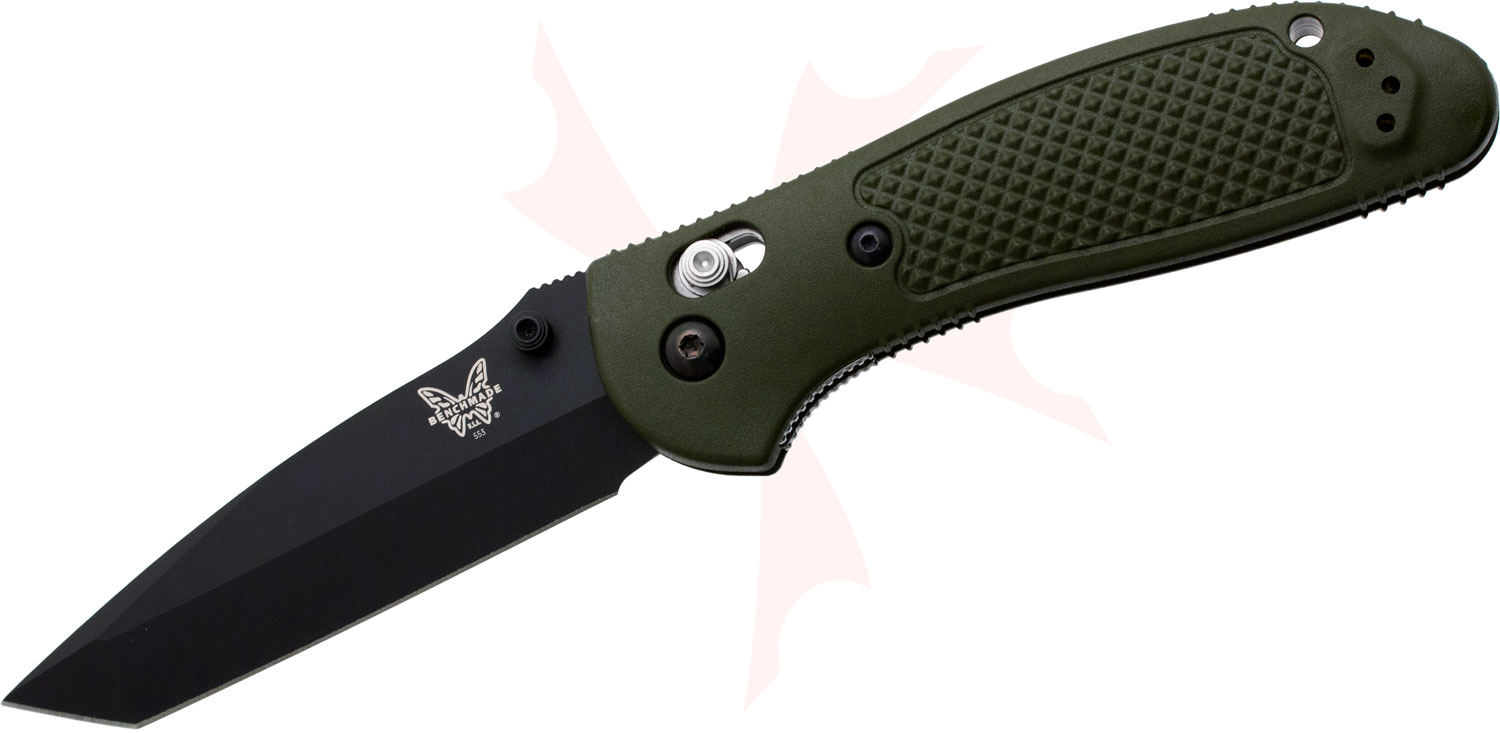 Benchmade 553BKOD Tanto Griptilian 3.45" Black Plain Blade, Olive Drab ...