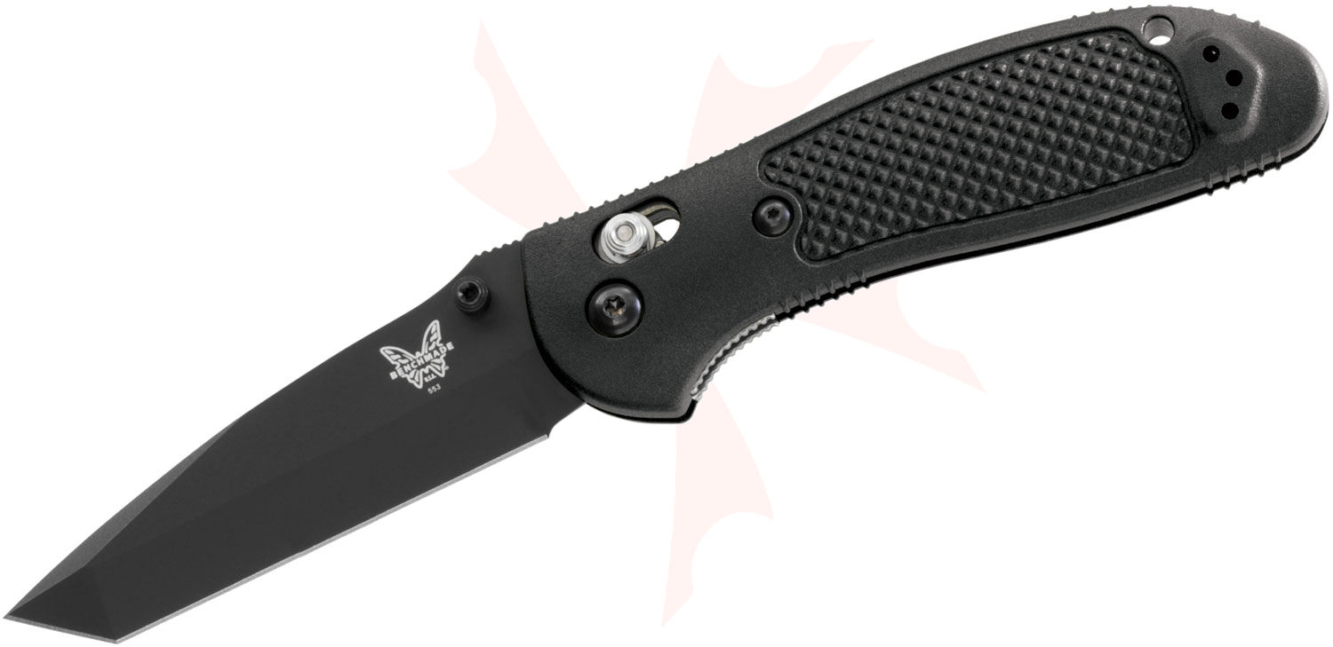 Benchmade Griptilian Folding Knife 3.45" Black Plain Tanto Blade, Black ...