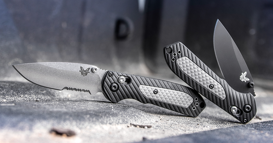 Benchmade Mini Freek Folding Knife 3" S30V Black Plain Blade, Grivory ...