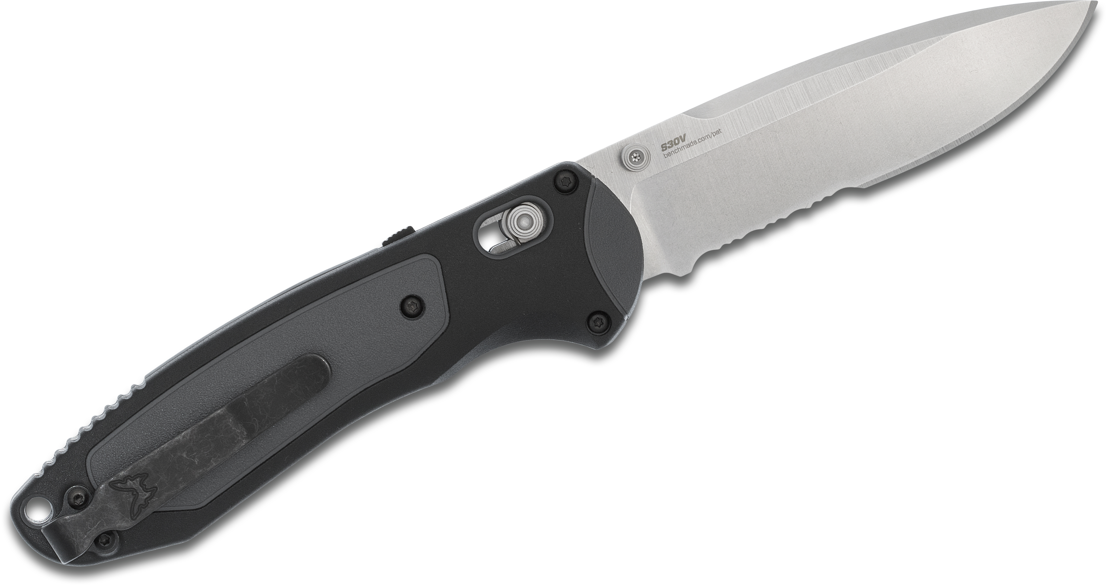 Benchmade 590S Boost AXIS Assisted 3.7" Satin S30V Combo Blade, Grivory ...
