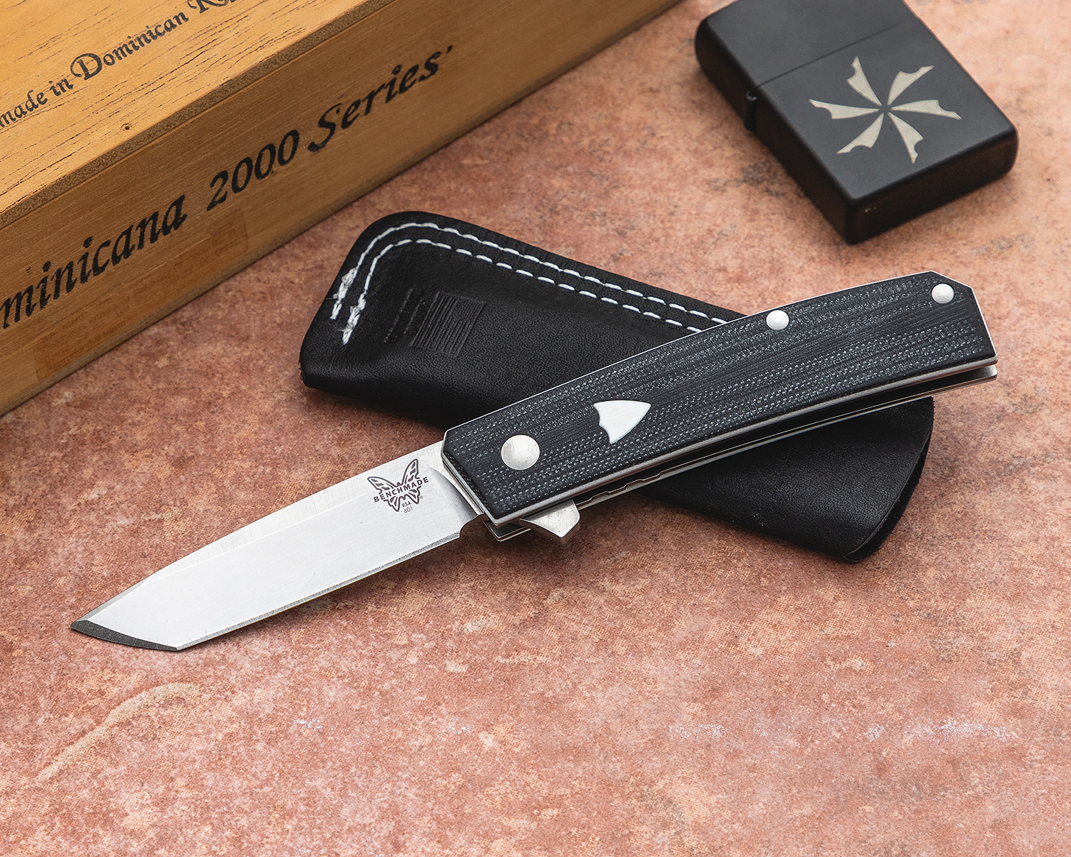 Benchmade Jared Oeser Tengu Flipper Knife 2.77" CPM-20CV Satin Tanto ...