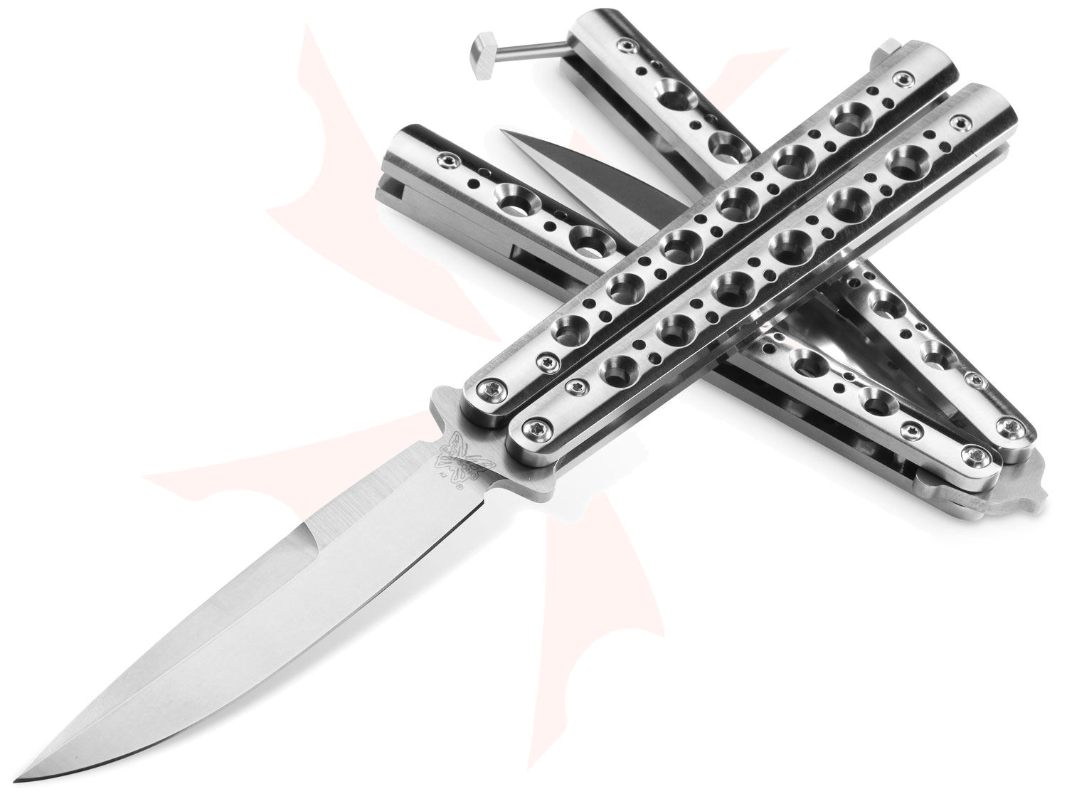 Benchmade 62 Balisong Butterfly Knife 4.25" Weehawk Plain Blade ...