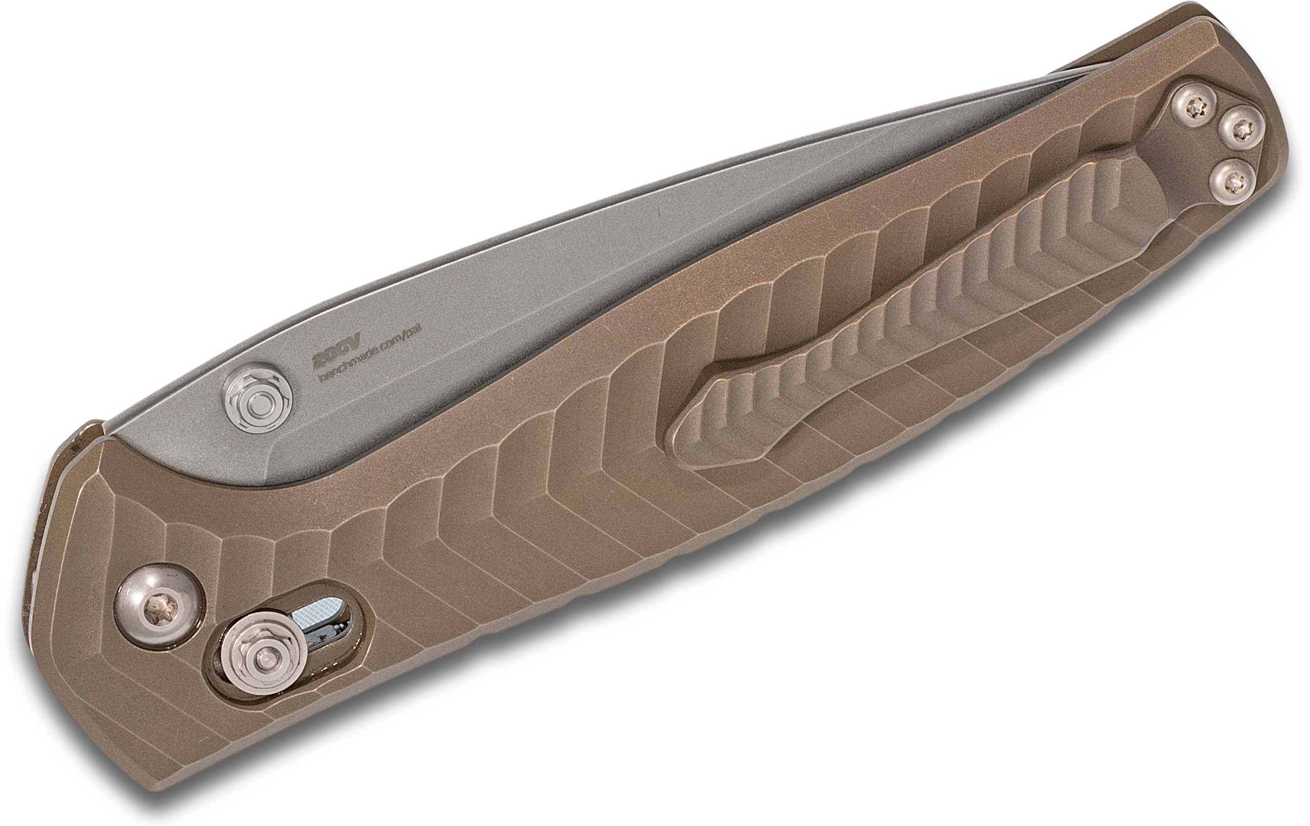 Benchmade Anthem Folding Knife 3.5" Satin CPM-20CV Combo Blade, Bronze ...