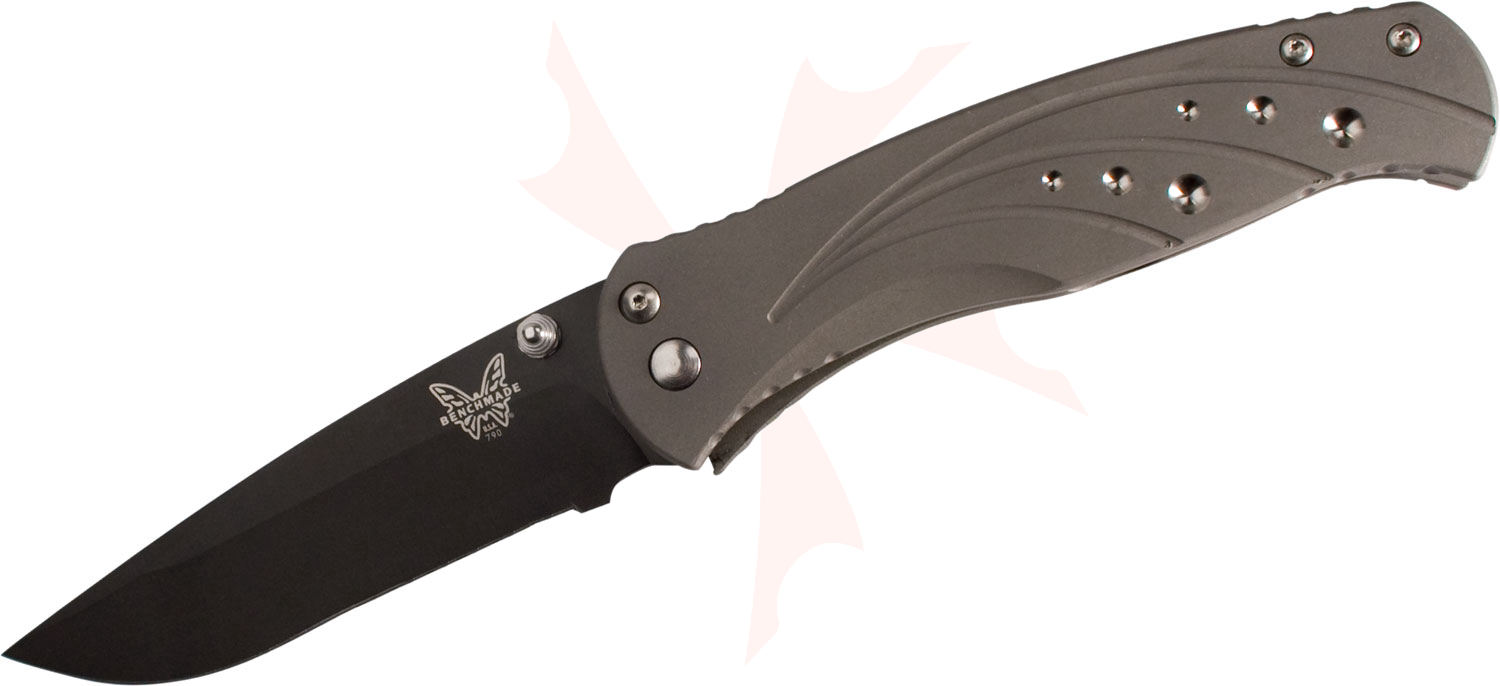 Benchmade Lerch Subrosa Assisted 3.76" Black Plain Blade, Titanium ...
