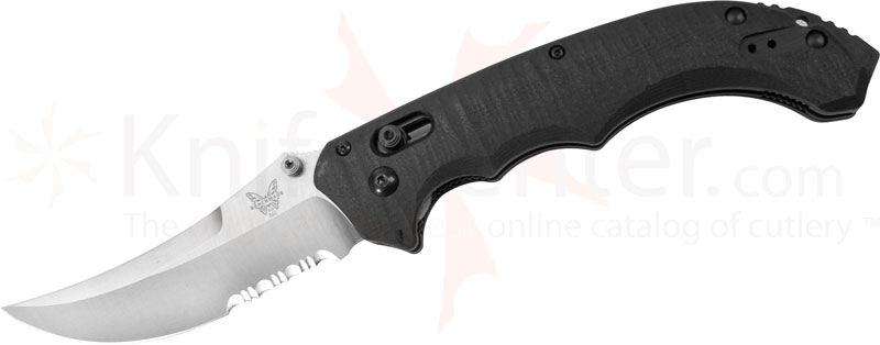 Benchmade 860S Bedlam Folding Knife 3.95" Satin Combo Blade, G10 ...