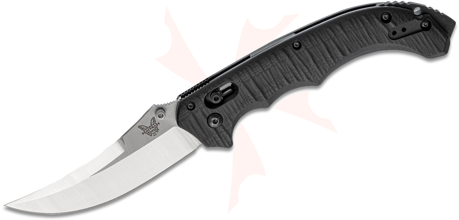 Benchmade Bedlam Folding Knife 3.95" Satin Plain Blade, G10 Handles ...