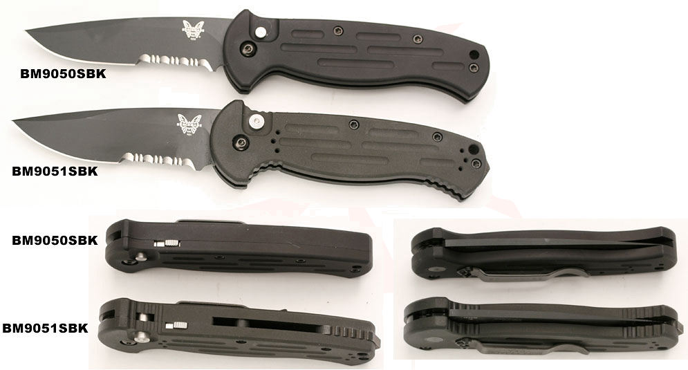 Benchmade 9051S AFO II AUTO 3.56" Satin Combo Blade, Aluminum Handles ...