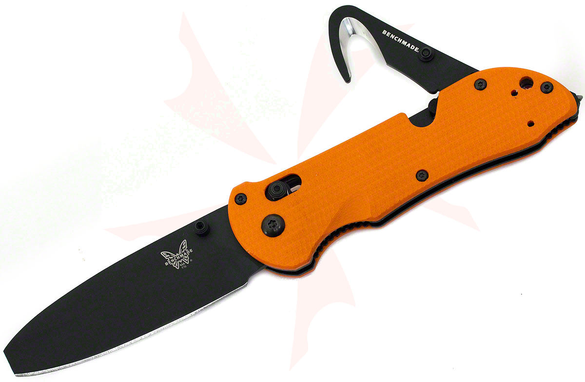 Benchmade 916BK-ORG Triage Rescue Knife 3.5" Black Plain Blunt Tip ...