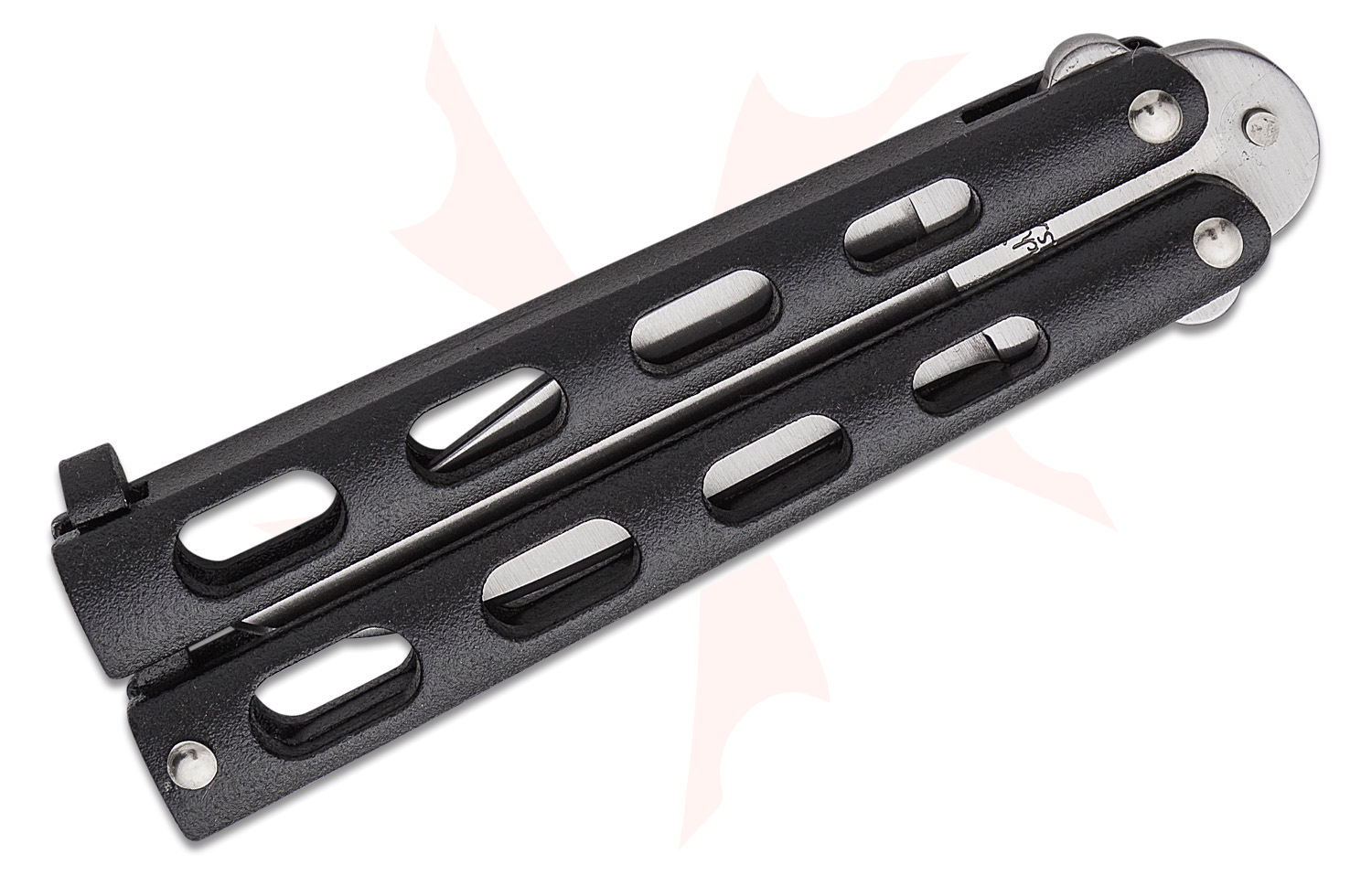 Benchmark Balisong Butterfly Knife 3.38" Clip Point Blade, Black ...