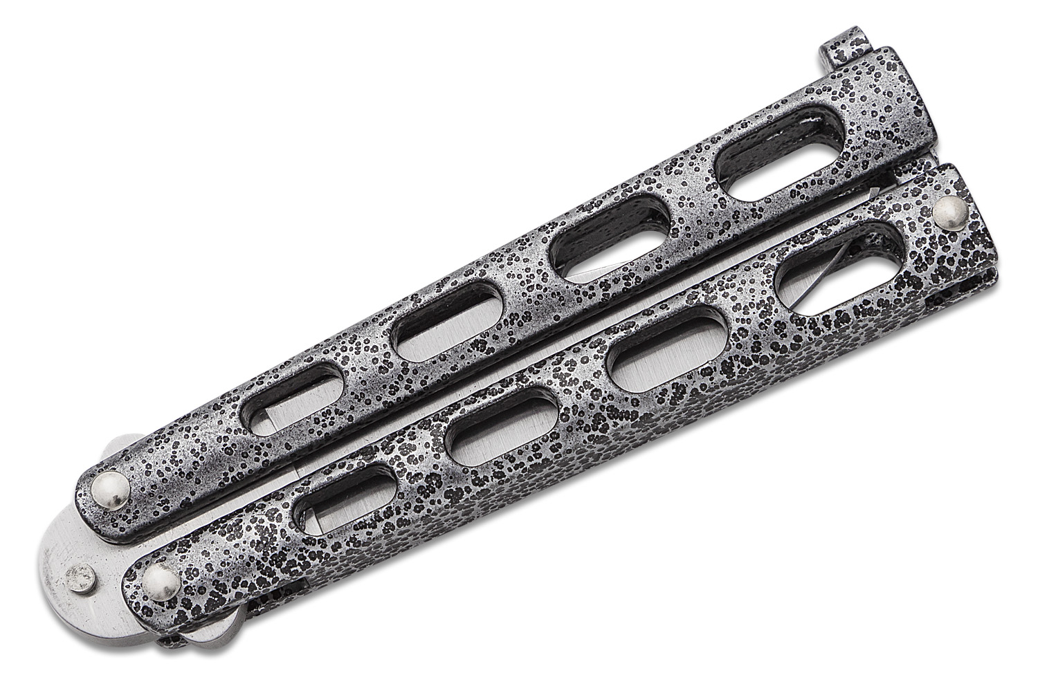 Benchmark Balisong Butterfly Knife 3.38" Clip Point Blade, Black/Gray ...
