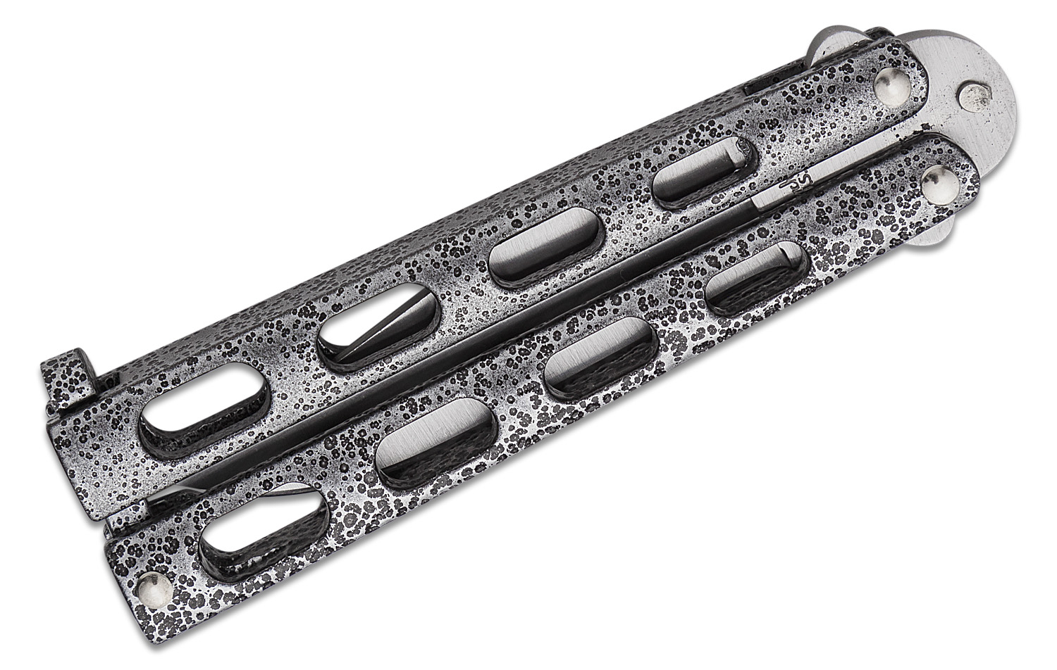 Benchmark Balisong Butterfly Knife 3.38" Clip Point Blade, Black/Gray ...