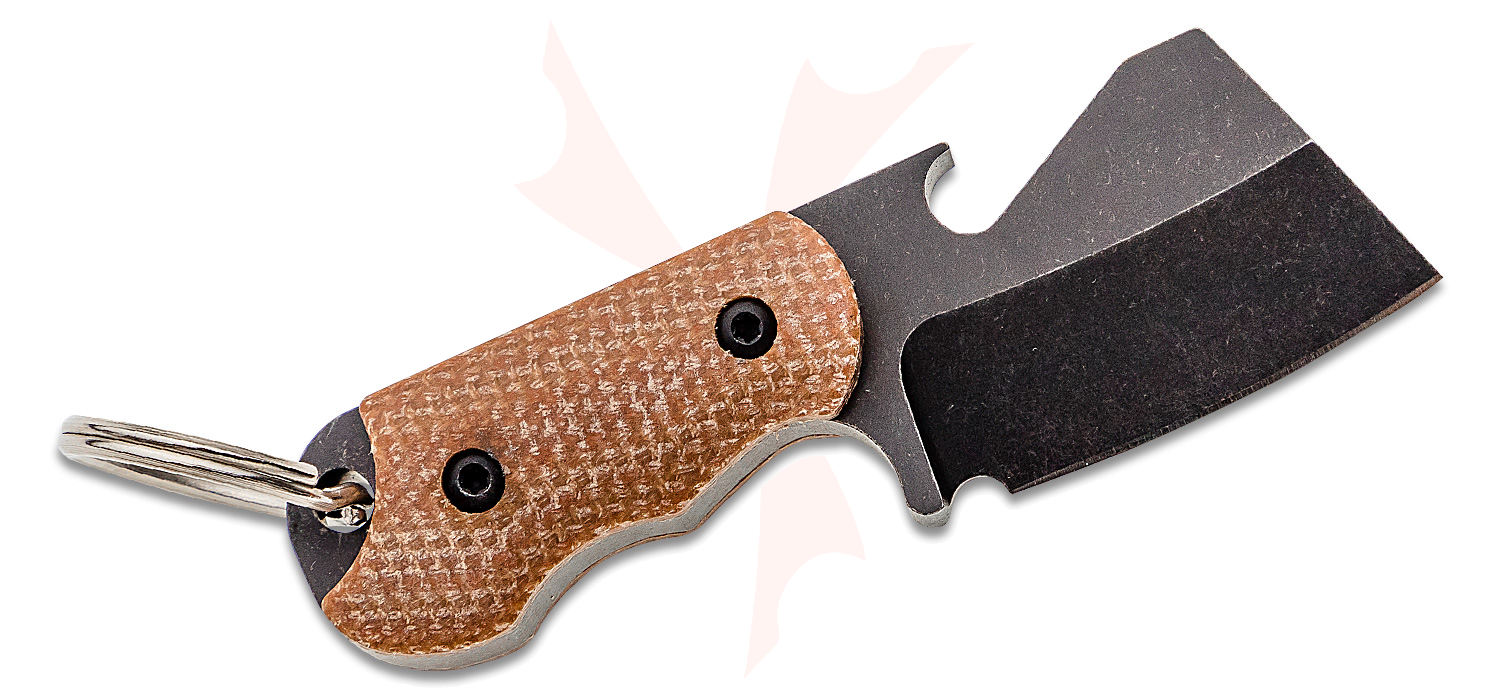 Berg Blades Keychain Bottle Butcher Fixed 1.5" 440C Black Stonewashed ...