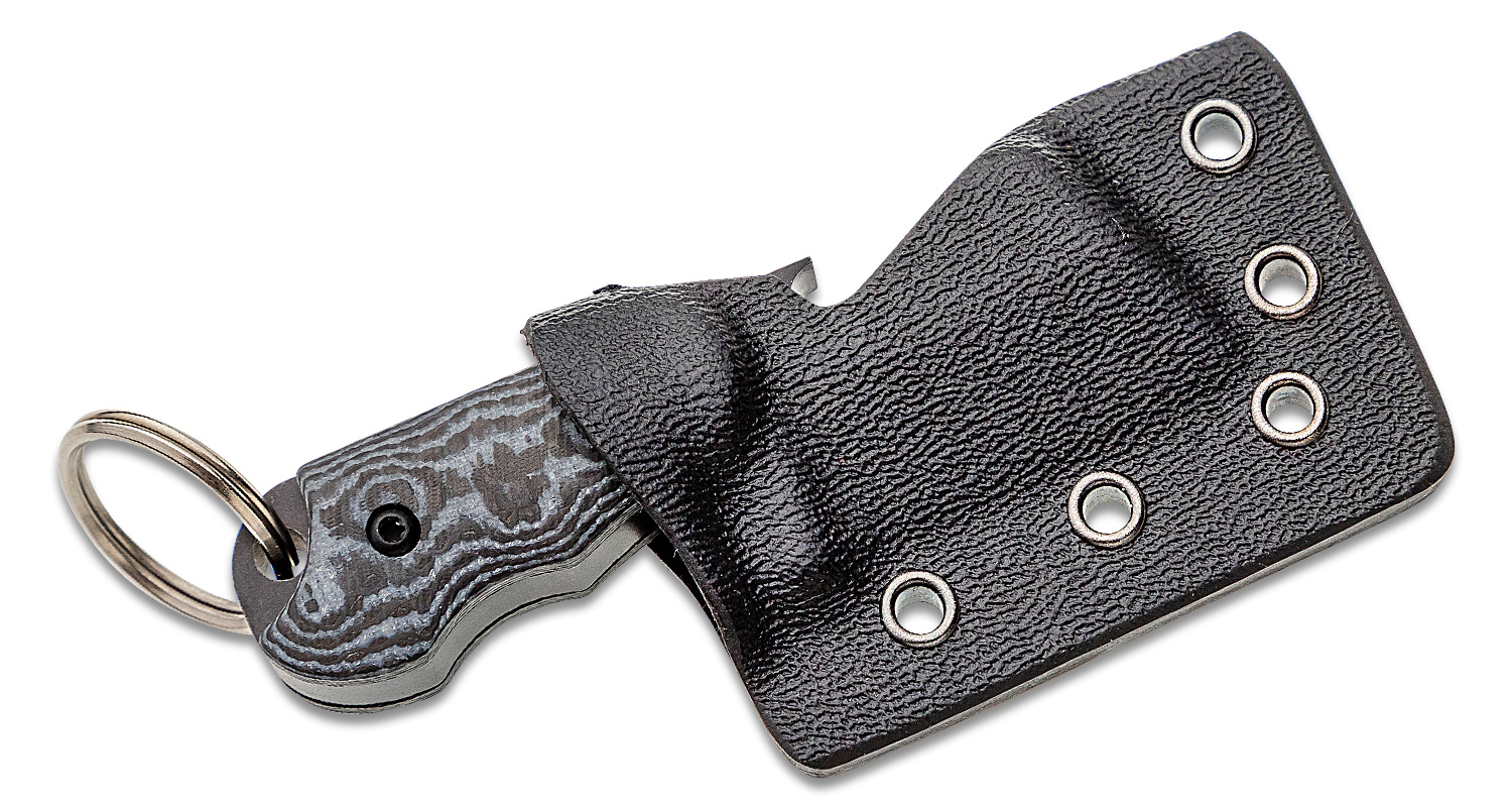 Berg Blades Keychain Bottle Butcher Fixed 1.5" 440C Black Stonewashed ...