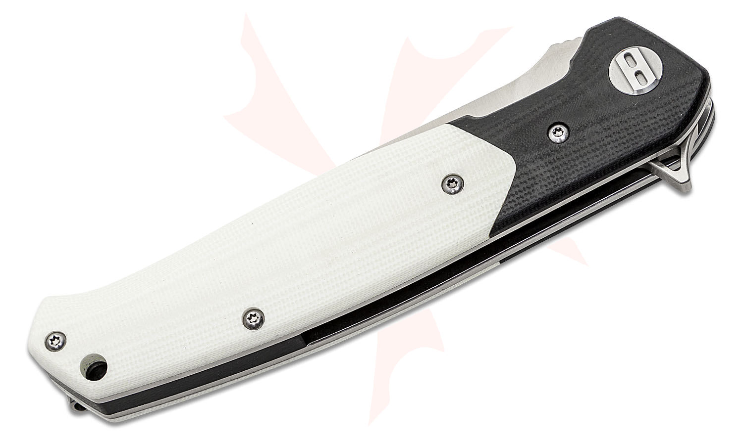 Bestech Knives Swordfish Flipper Knife 4" CPM-S35VN Satin Blade, White ...