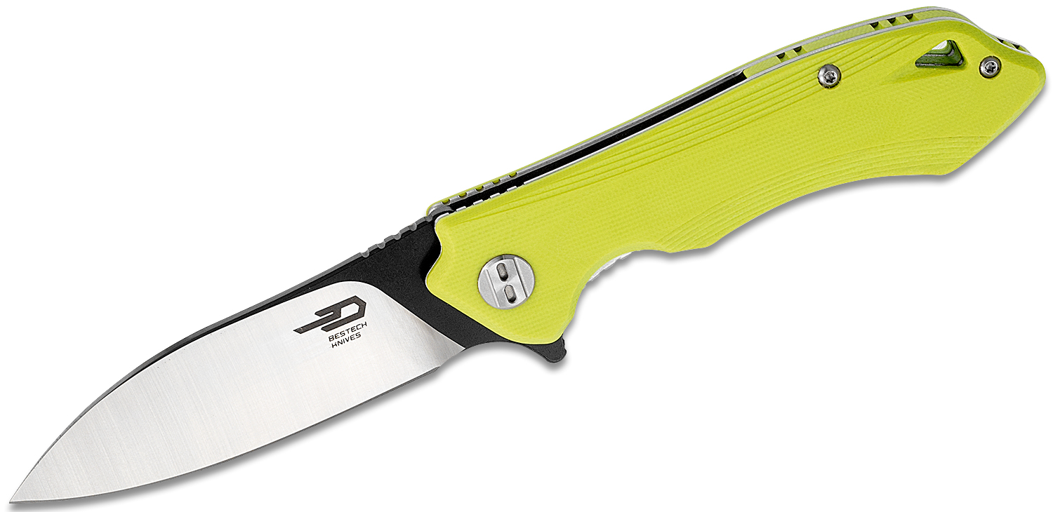 Bestech Knives Beluga Flipper Knife 3.125" D2 Black/Satin Two-Tone ...