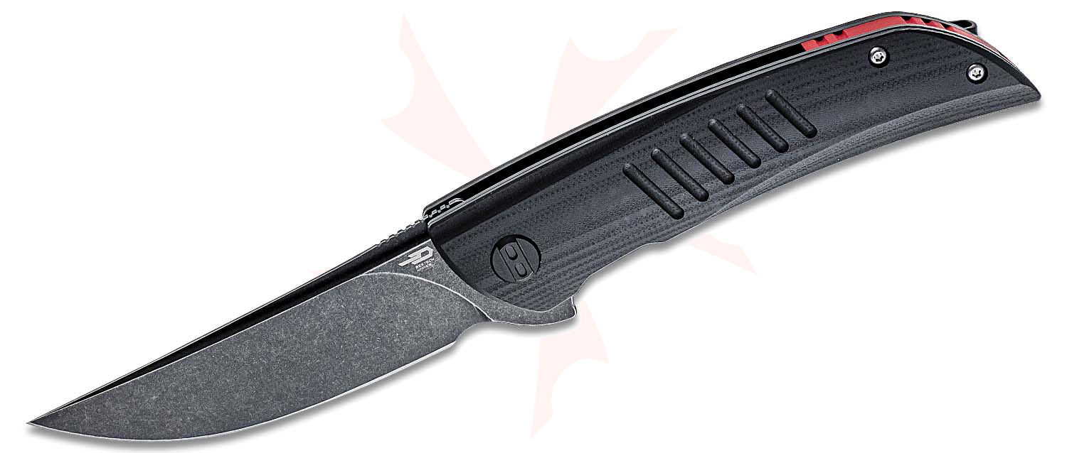 Bestech Knives Swift Flipper Knife 3.5" D2 Black Stonewashed Clip Point ...