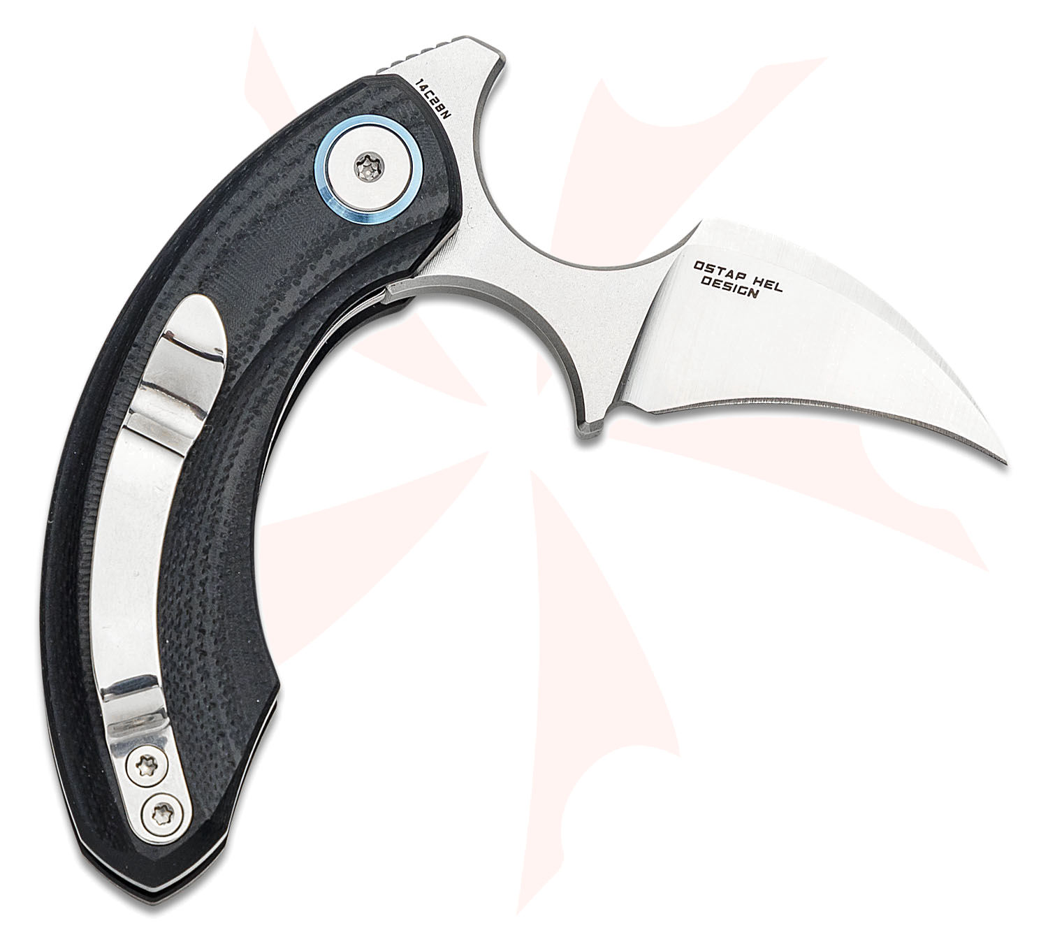 Bestech Knives Ostap Hel Strelit Push Dagger Flipper Knife 2.19" 14C28N ...