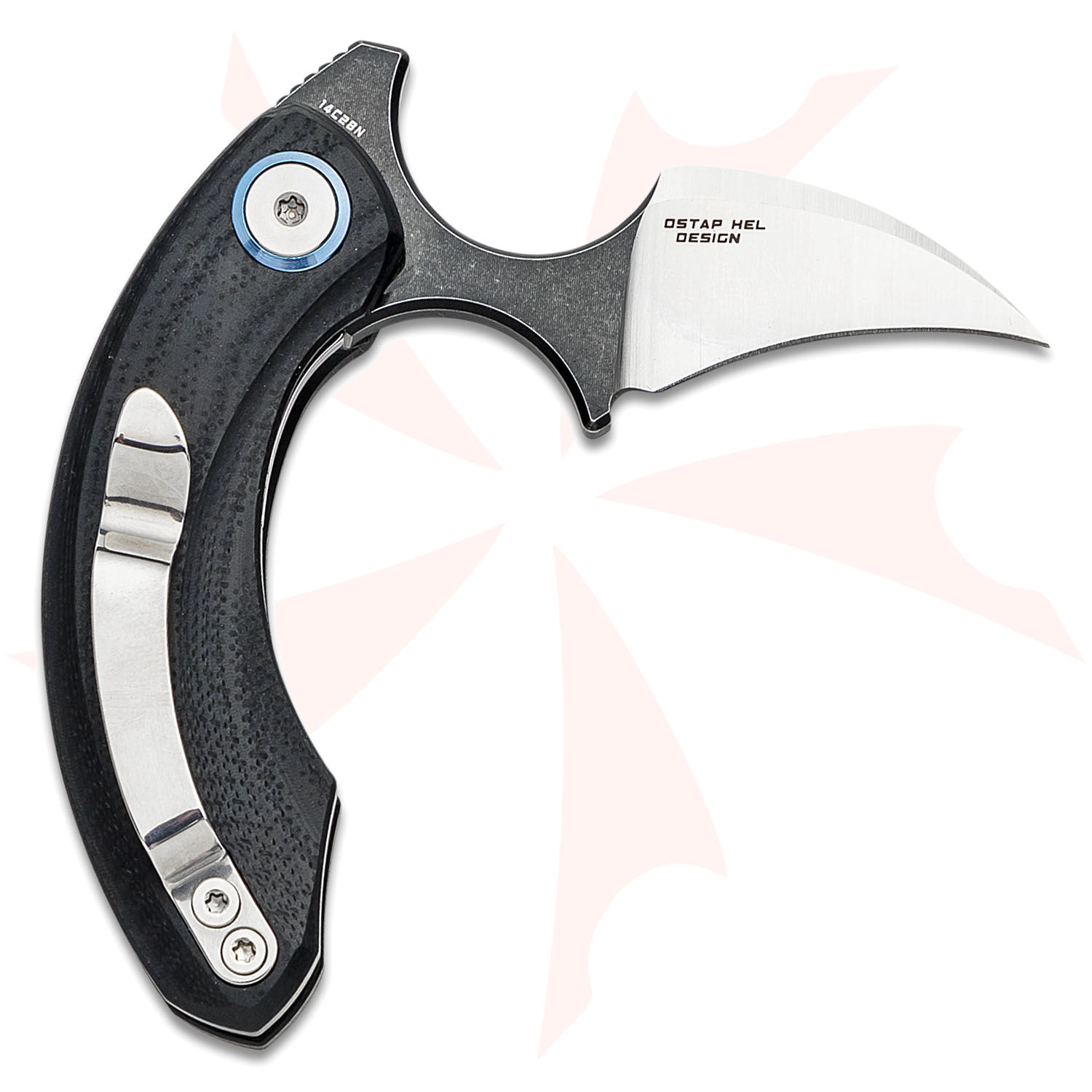 Bestech Knives Ostap Hel Strelit Push Dagger Flipper Knife 2.19" 14C28N ...