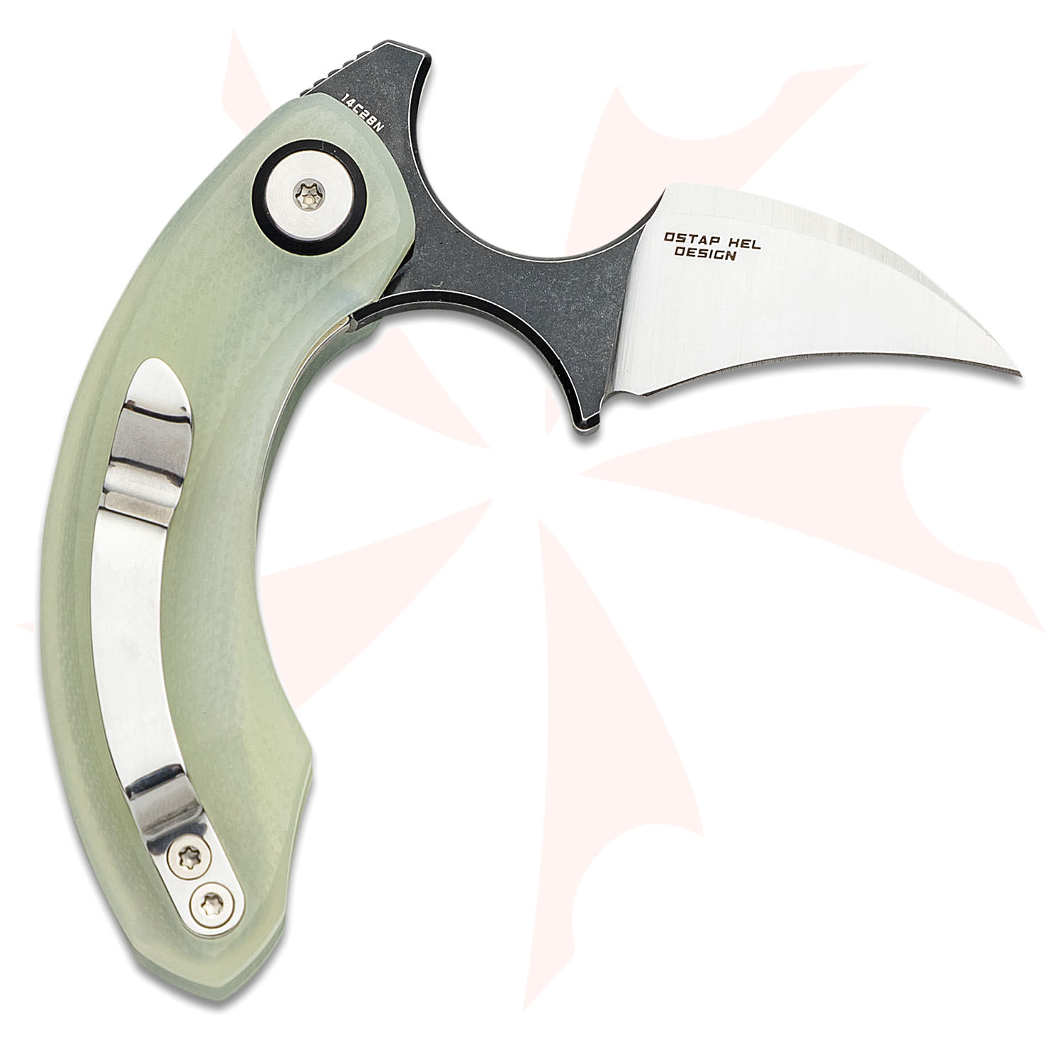 Bestech Knives Ostap Hel Strelit Push Dagger Flipper Knife 2.19" 14C28N ...